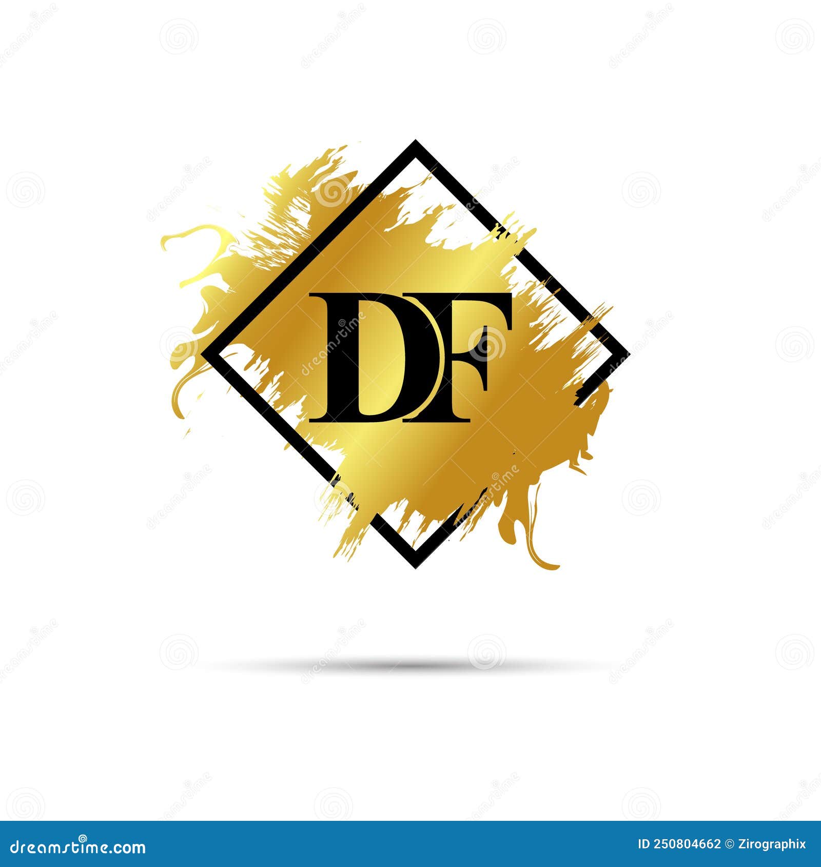 Gold DF Logo Symbol Vector Art Design Stock Illustration - Illustration ...