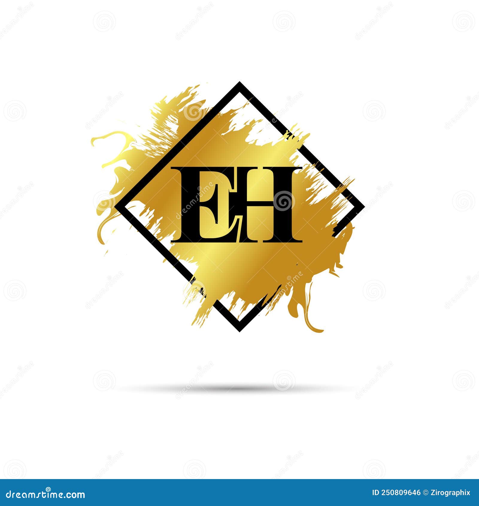Gold EH Logo Symbol Vector Art Design Stock Illustration - Illustration ...