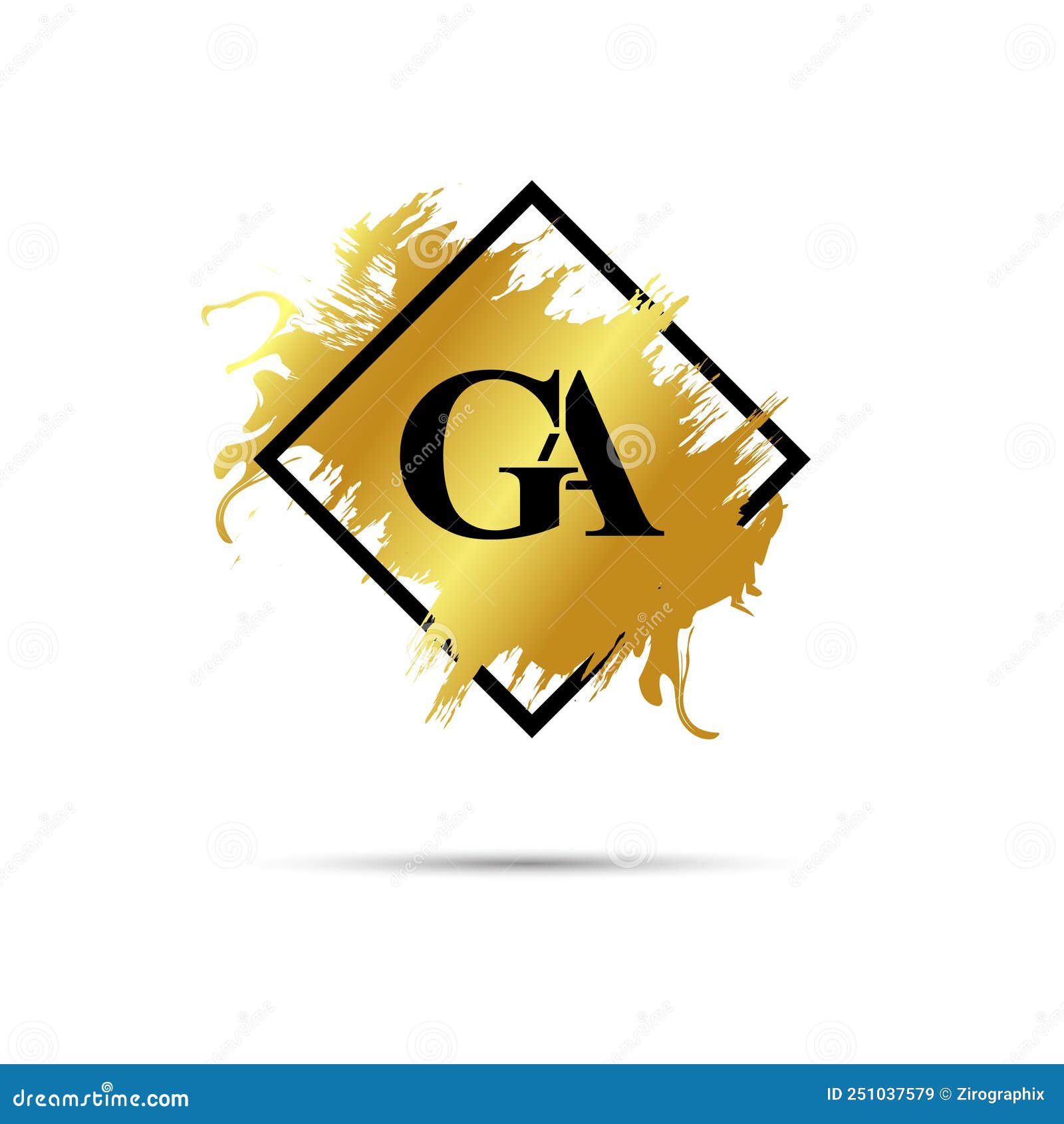 Gold GA Logo Symbol Vector Art Design Stock Illustration - Illustration ...