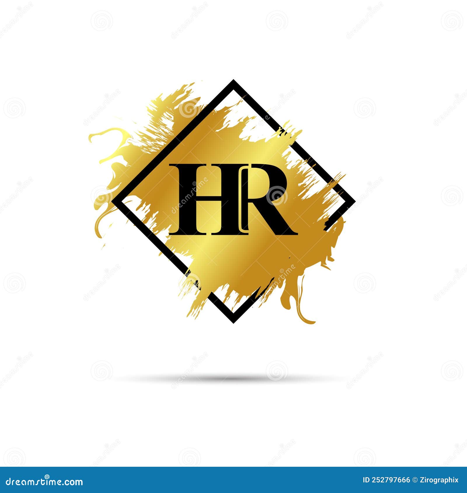 Gold HR Logo Symbol Vector Art Design Stock Vector - Illustration of ...