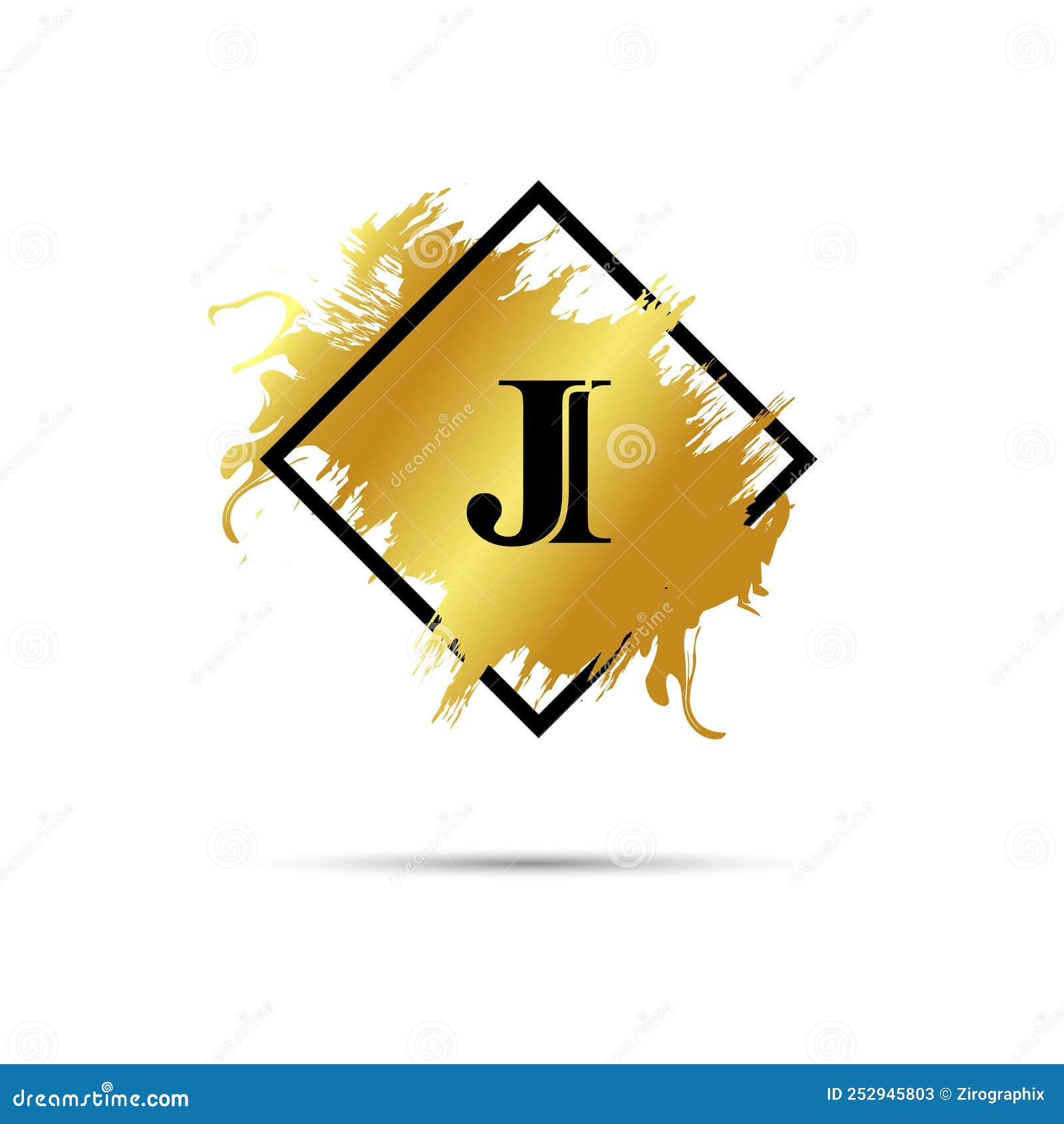Gold JI Logo Symbol Vector Art Design Stock Illustration - Illustration ...