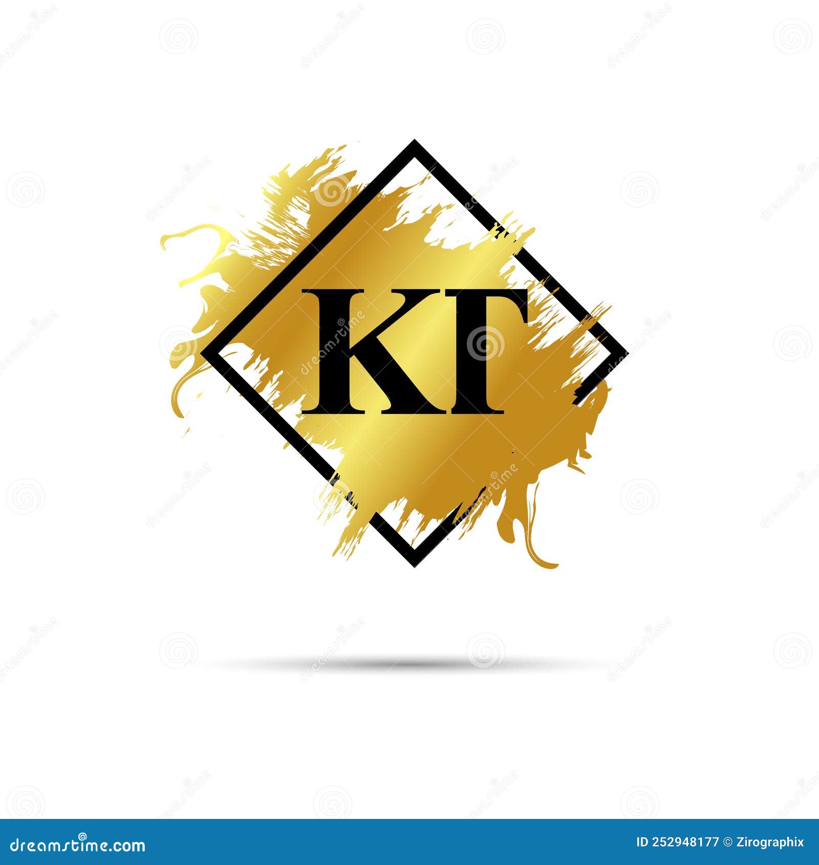 Gold KT Logo Symbol Vector Art Design Stock Illustration - Illustration ...