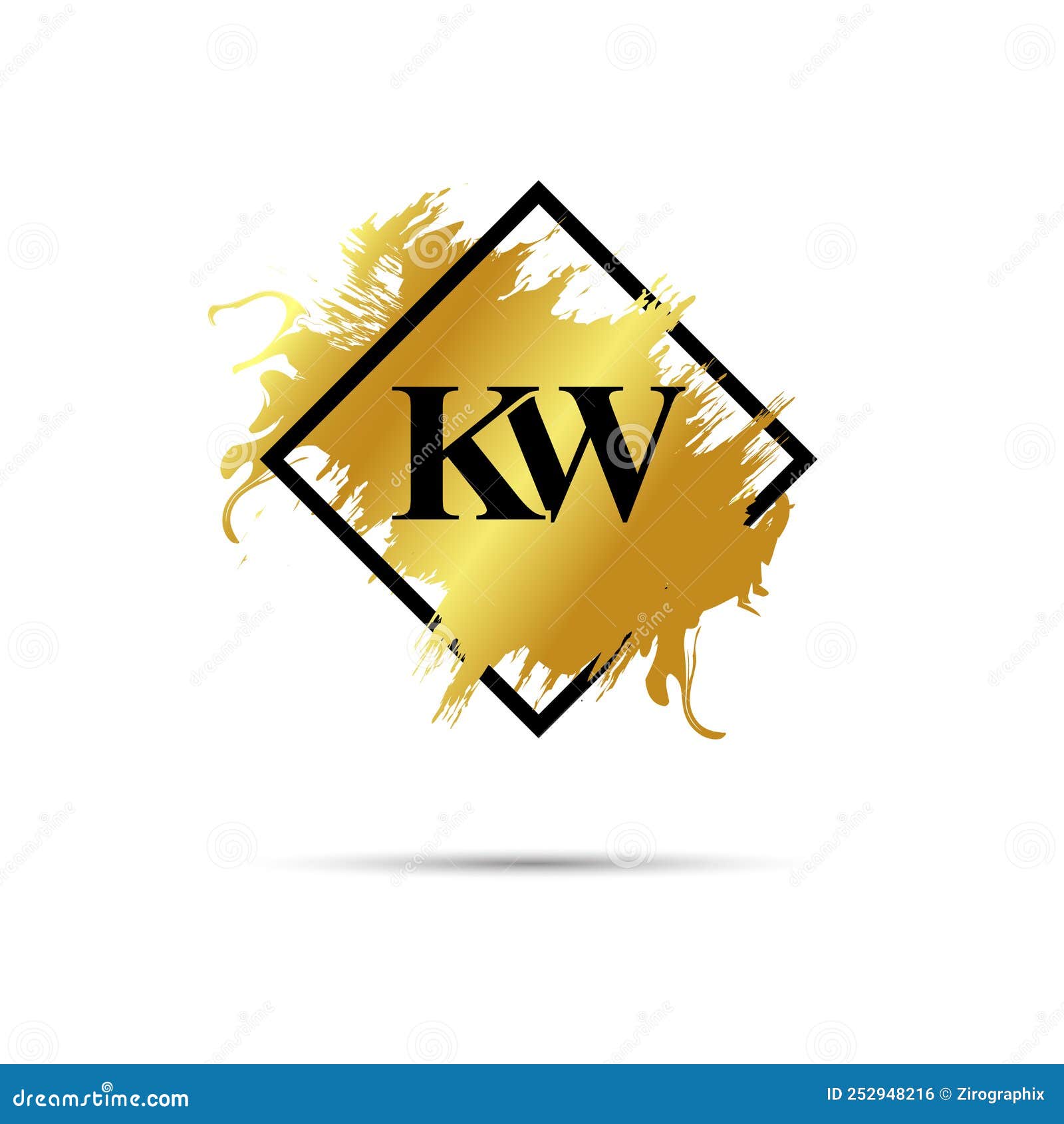 Gold KW Logo Symbol Vector Art Design Stock Illustration - Illustration ...
