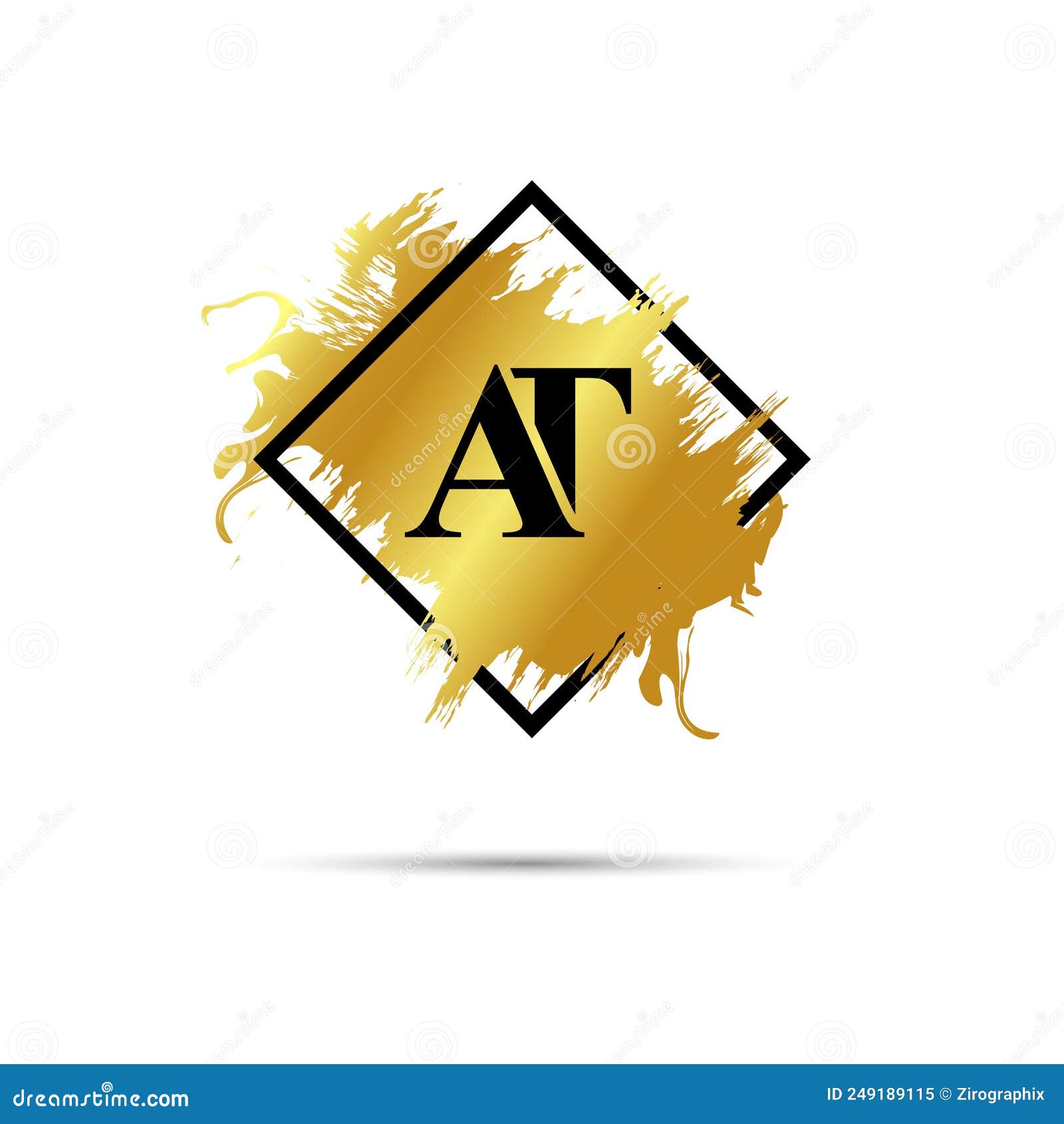 Gold at Logo Symbol Vector Art Design Stock Vector - Illustration of ...