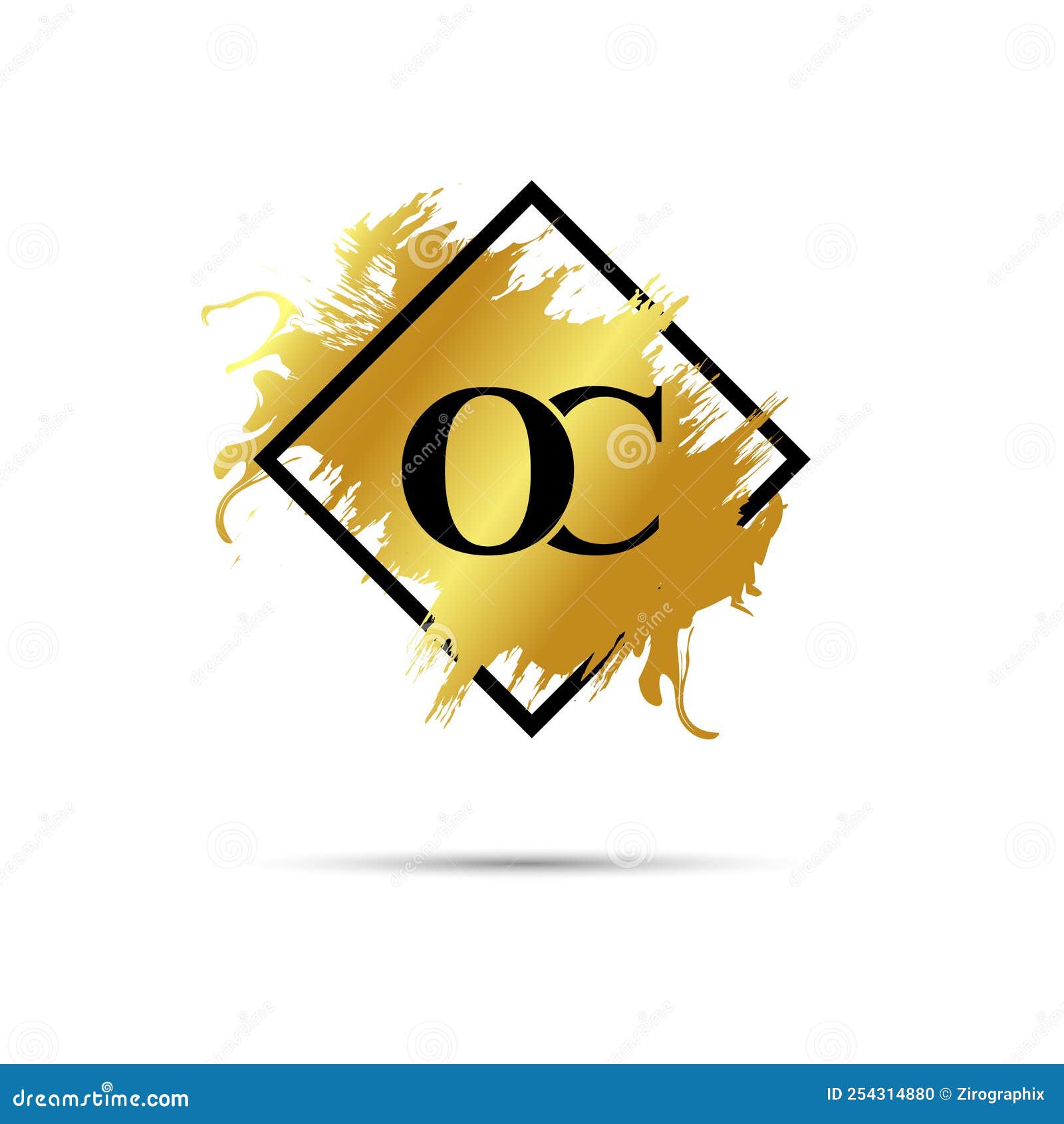 Gold OC Logo Symbol Vector Art Design Stock Illustration - Illustration ...