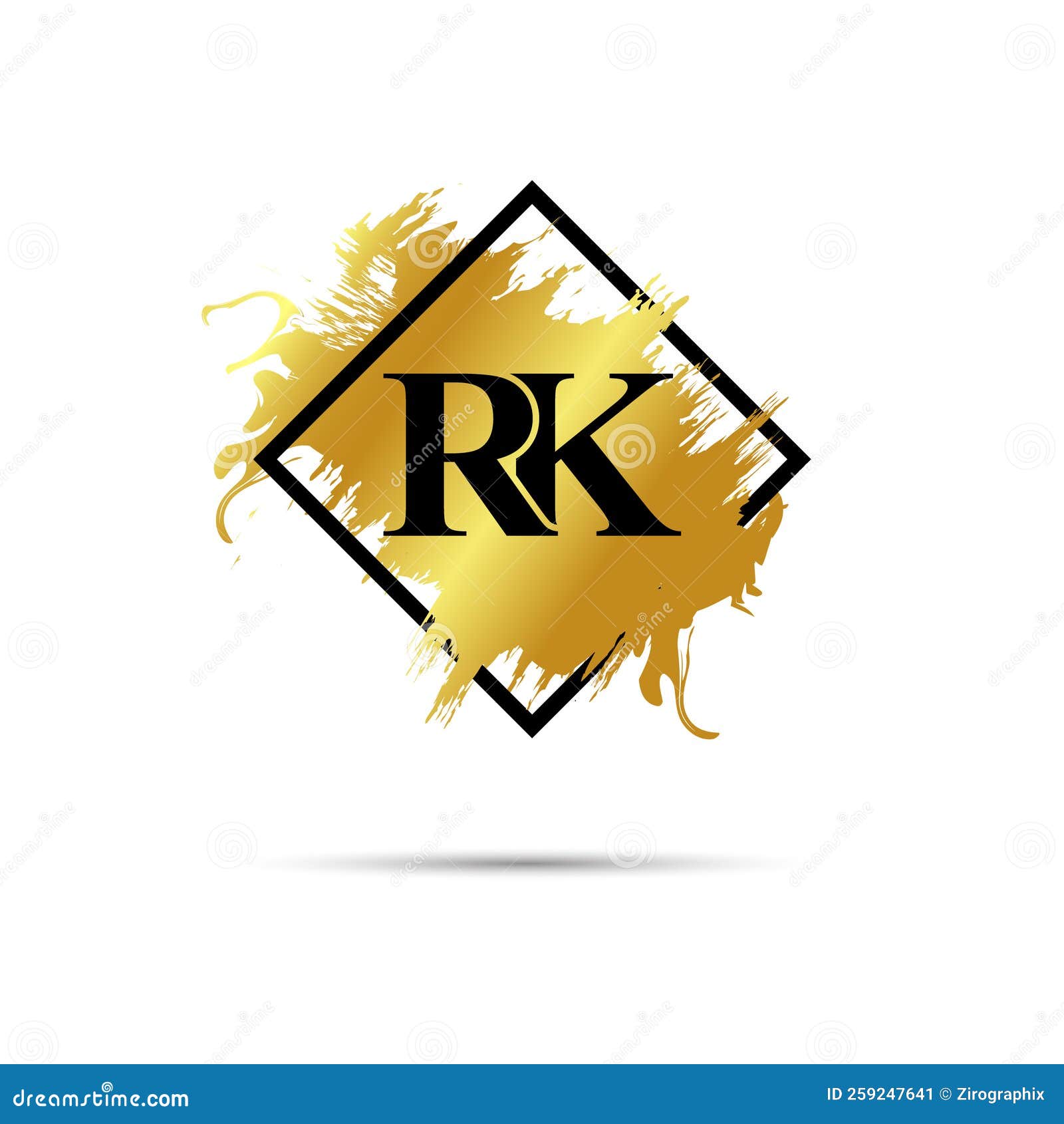 Gold RK Logo Symbol Vector Art Design Stock Illustration - Illustration ...