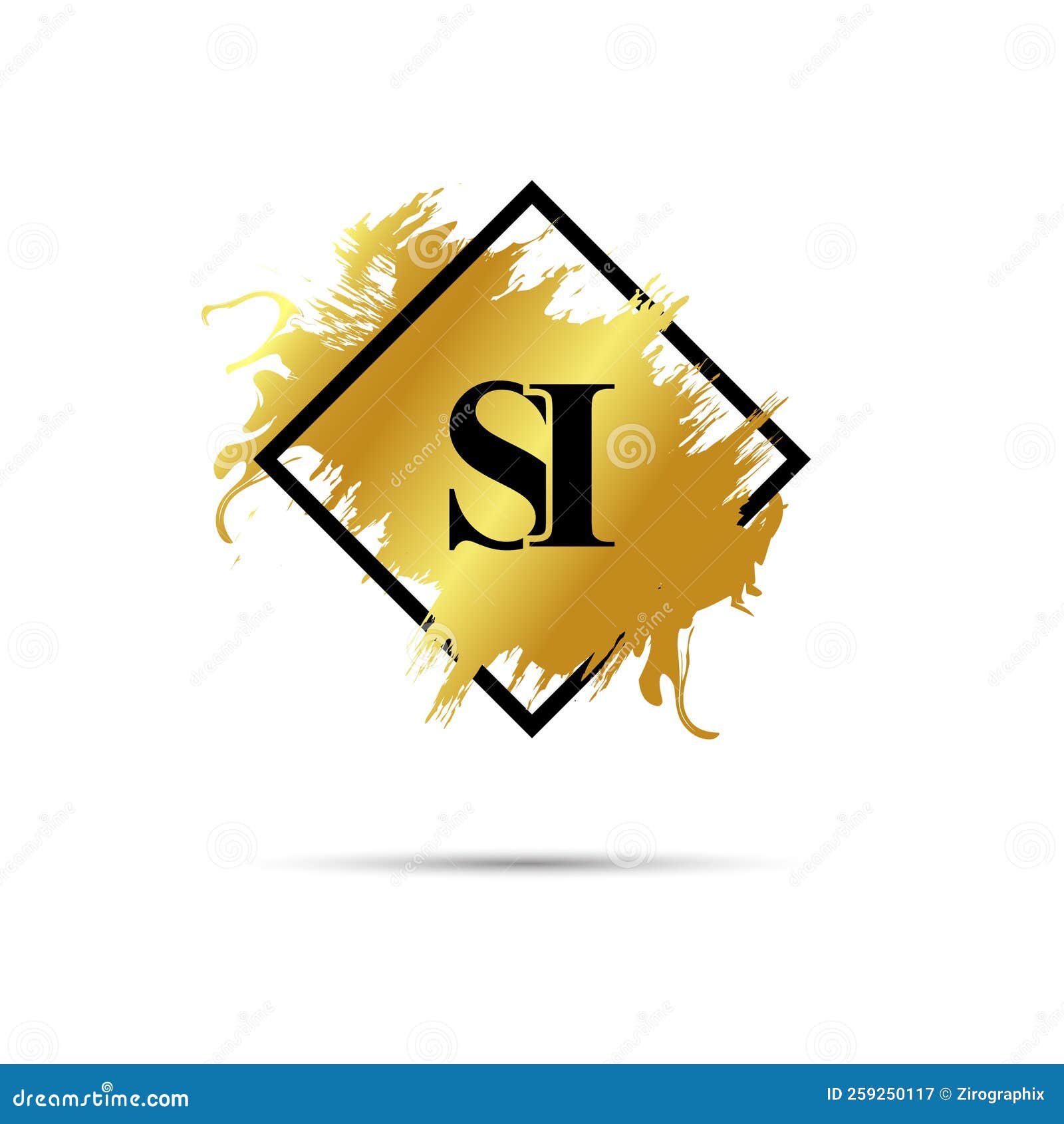 Gold SI Logo Symbol Vector Art Design Stock Illustration - Illustration ...