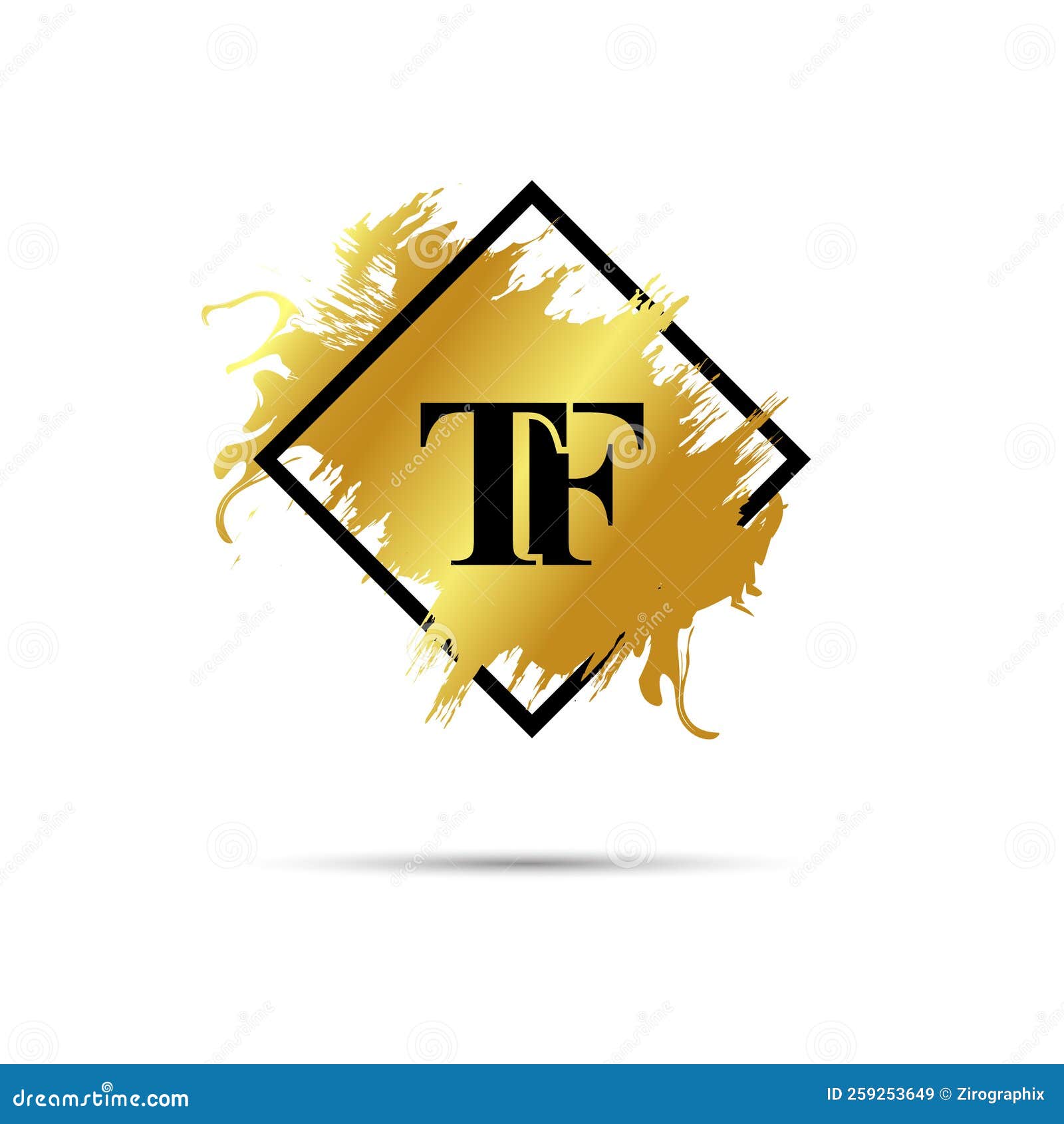 Gold TF Logo Symbol Vector Art Design Stock Illustration - Illustration ...