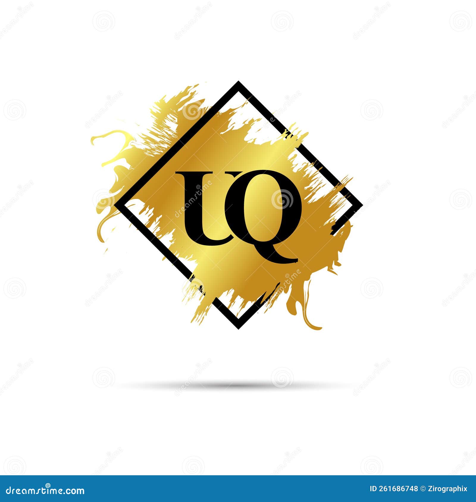 Gold UQ Logo Symbol Vector Art Design Stock Illustration - Illustration ...