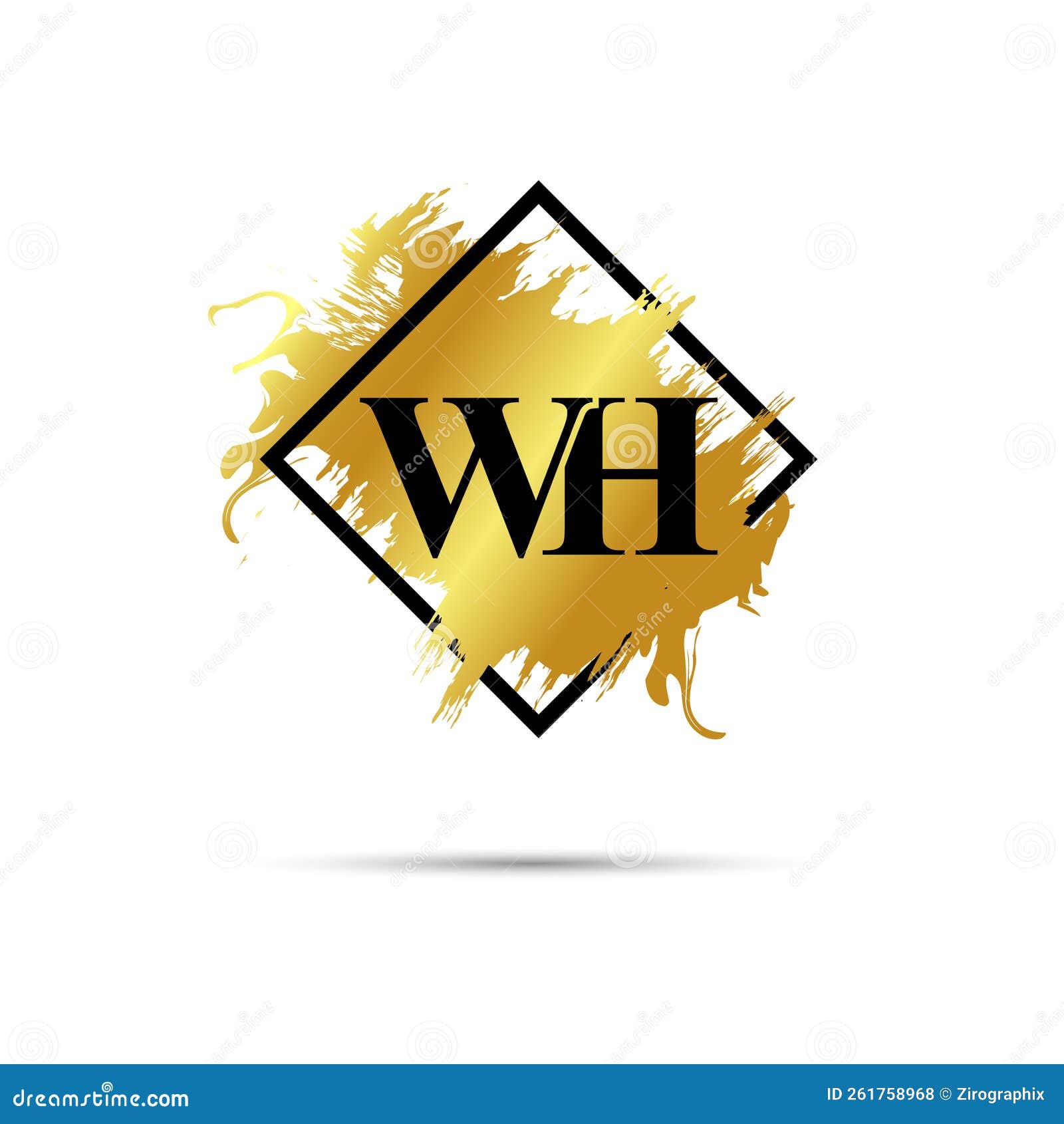 Gold WH Logo Symbol Vector Art Design Stock Illustration - Illustration ...