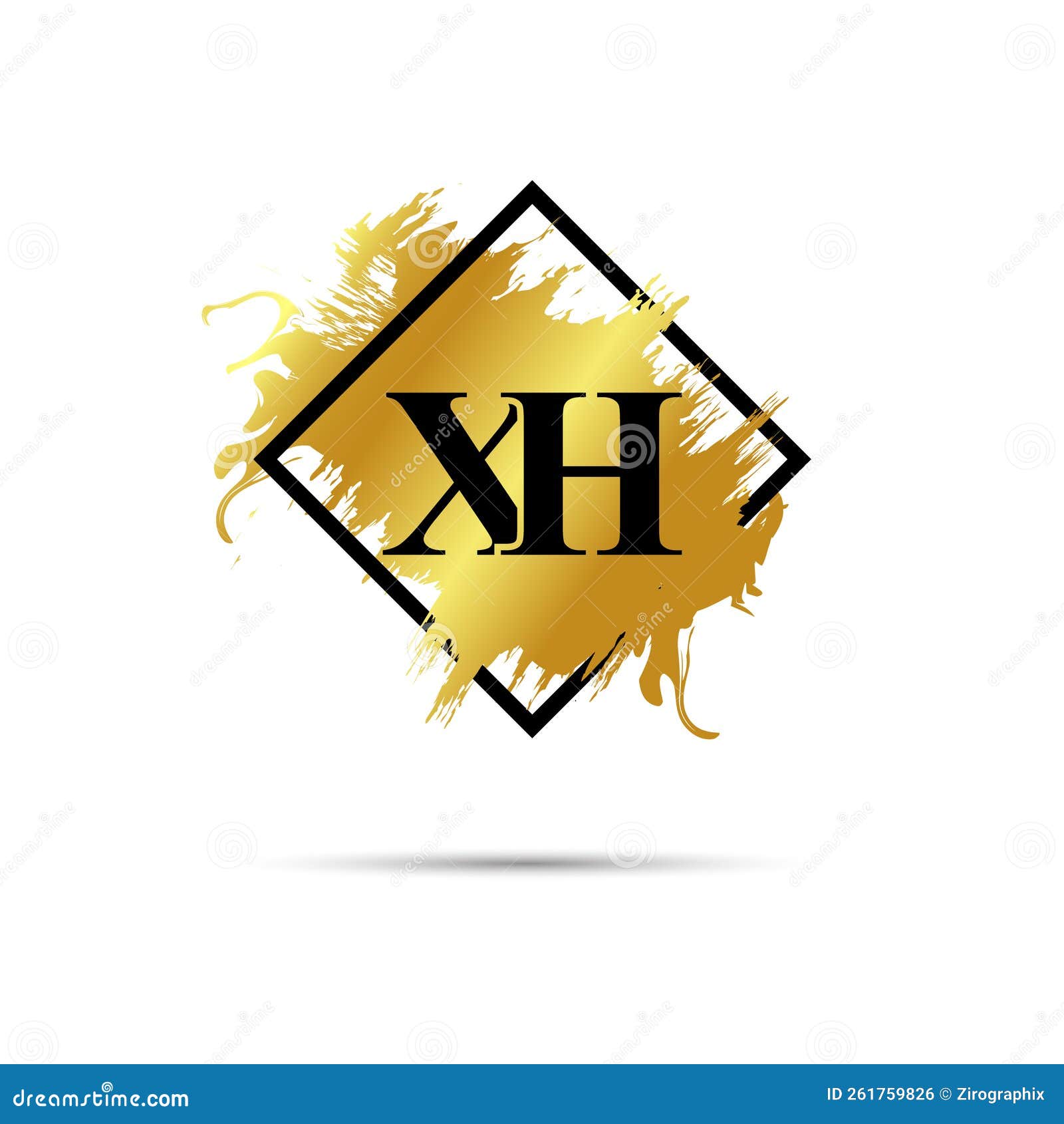 Gold XH Logo Symbol Vector Art Design Stock Illustration - Illustration ...