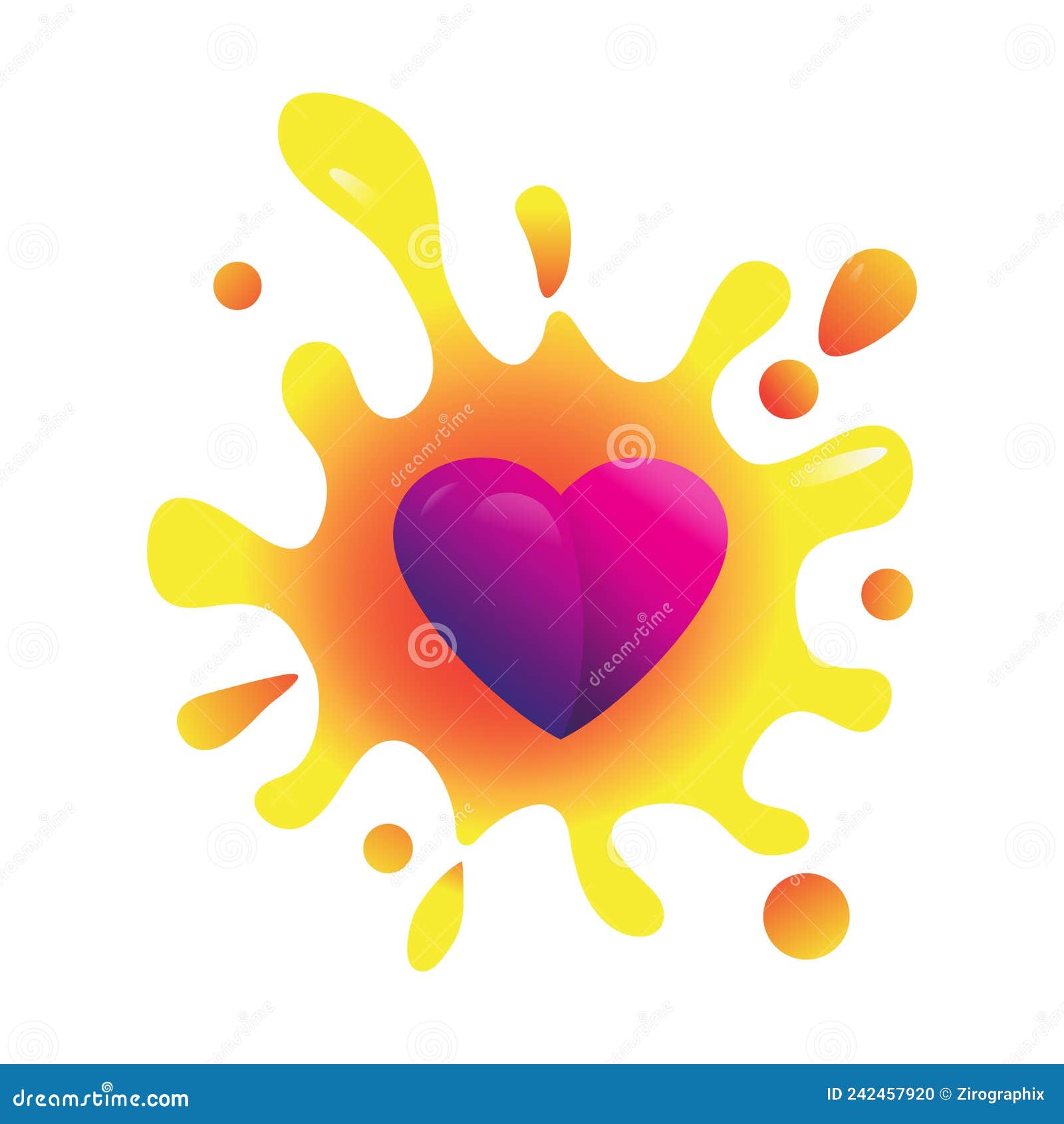 Heart with a Splash Vector Illustration Stock Vector - Illustration of ...