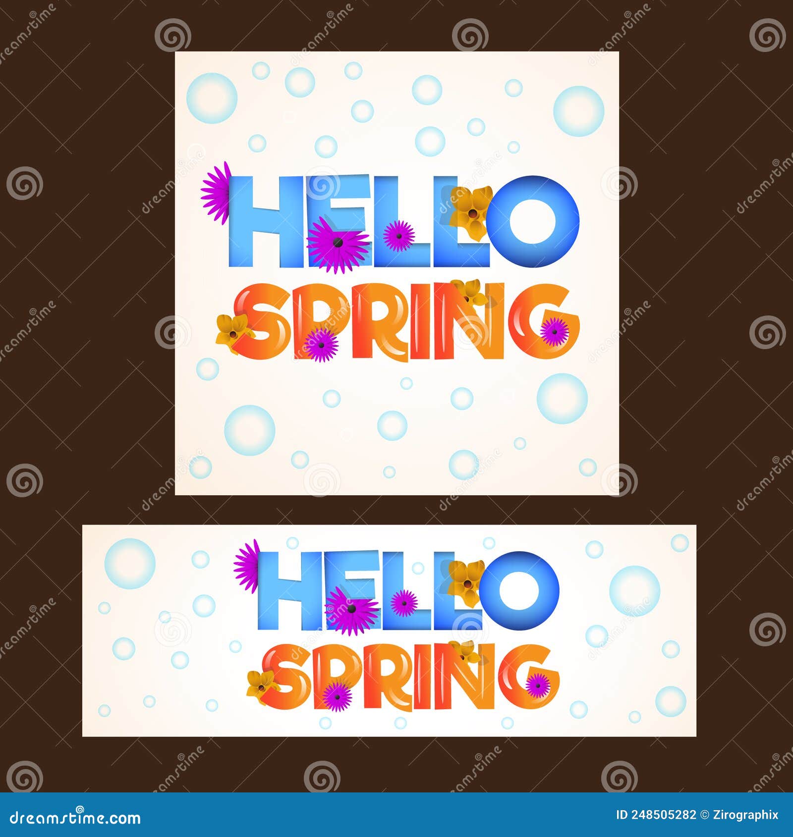 Hello Spring Season Banner Vector Art Illustration Stock Vector ...