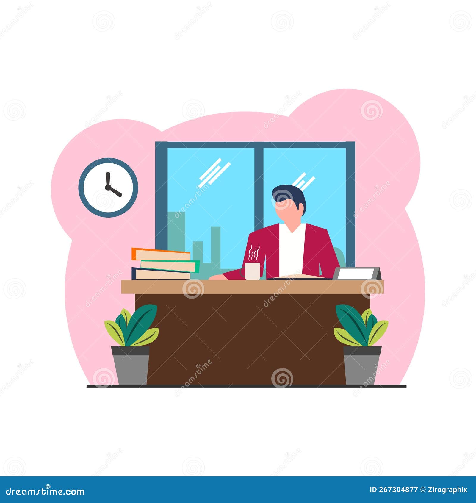 Hero Working Vector Art Illustration Stock Vector - Illustration of ...