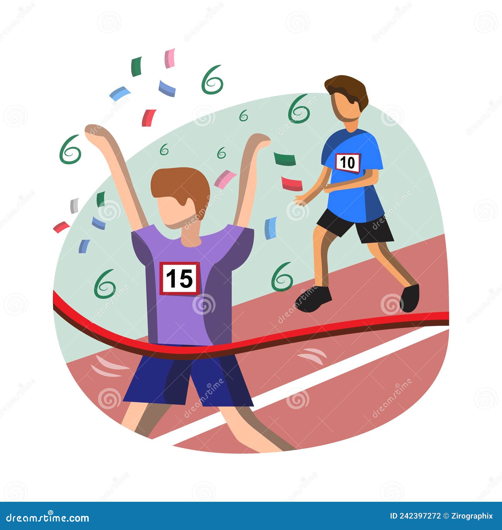 Kid Winning a Running Race Vector Illustration Stock Vector ...