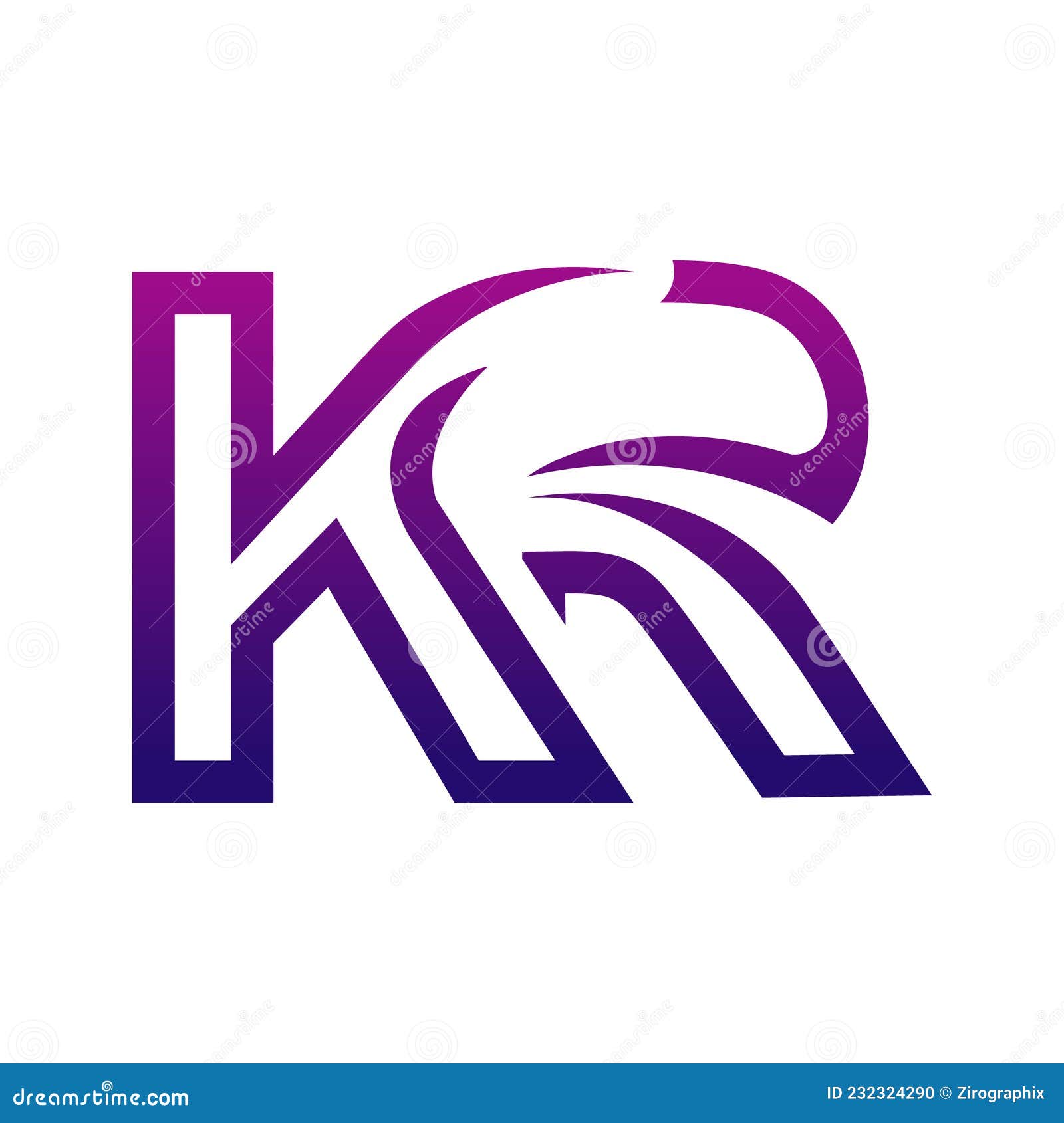 Creative KR Logo Icon Design Stock Vector - Illustration of abstract ...