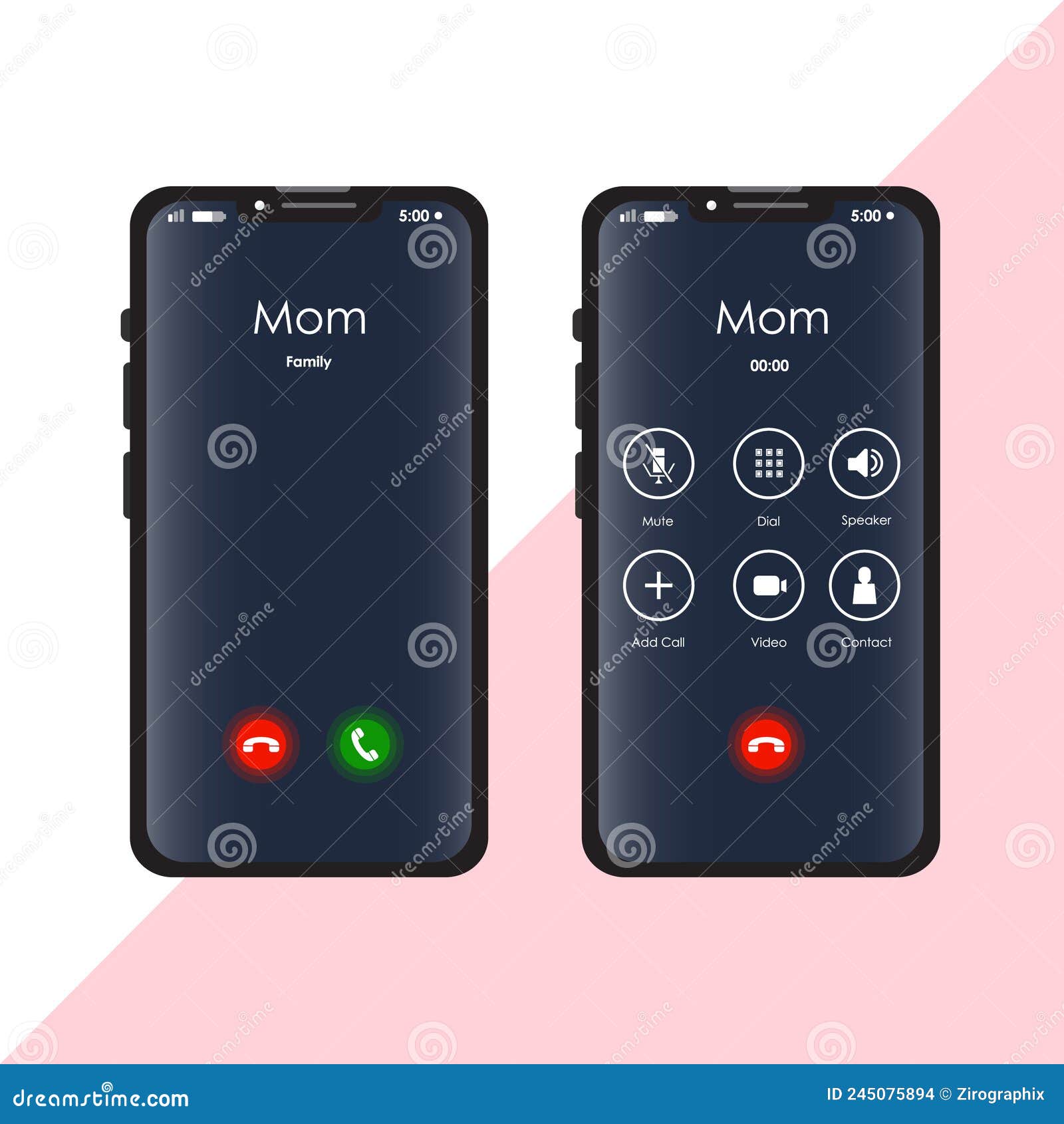 Phone with Mom Calling Screen Illustration Stock Illustration ...