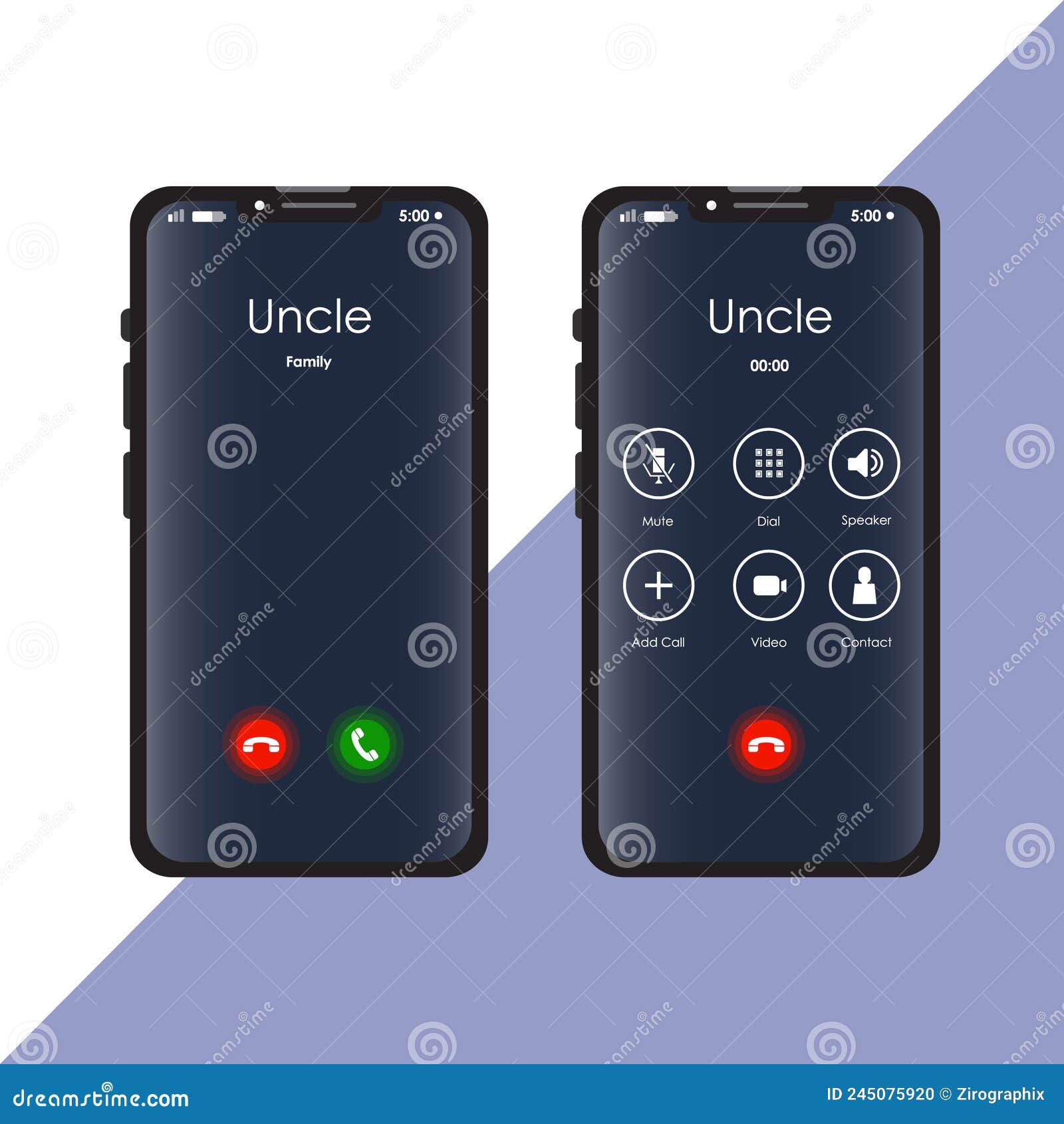 Phone with Uncle Calling Screen Illustration Stock Illustration ...