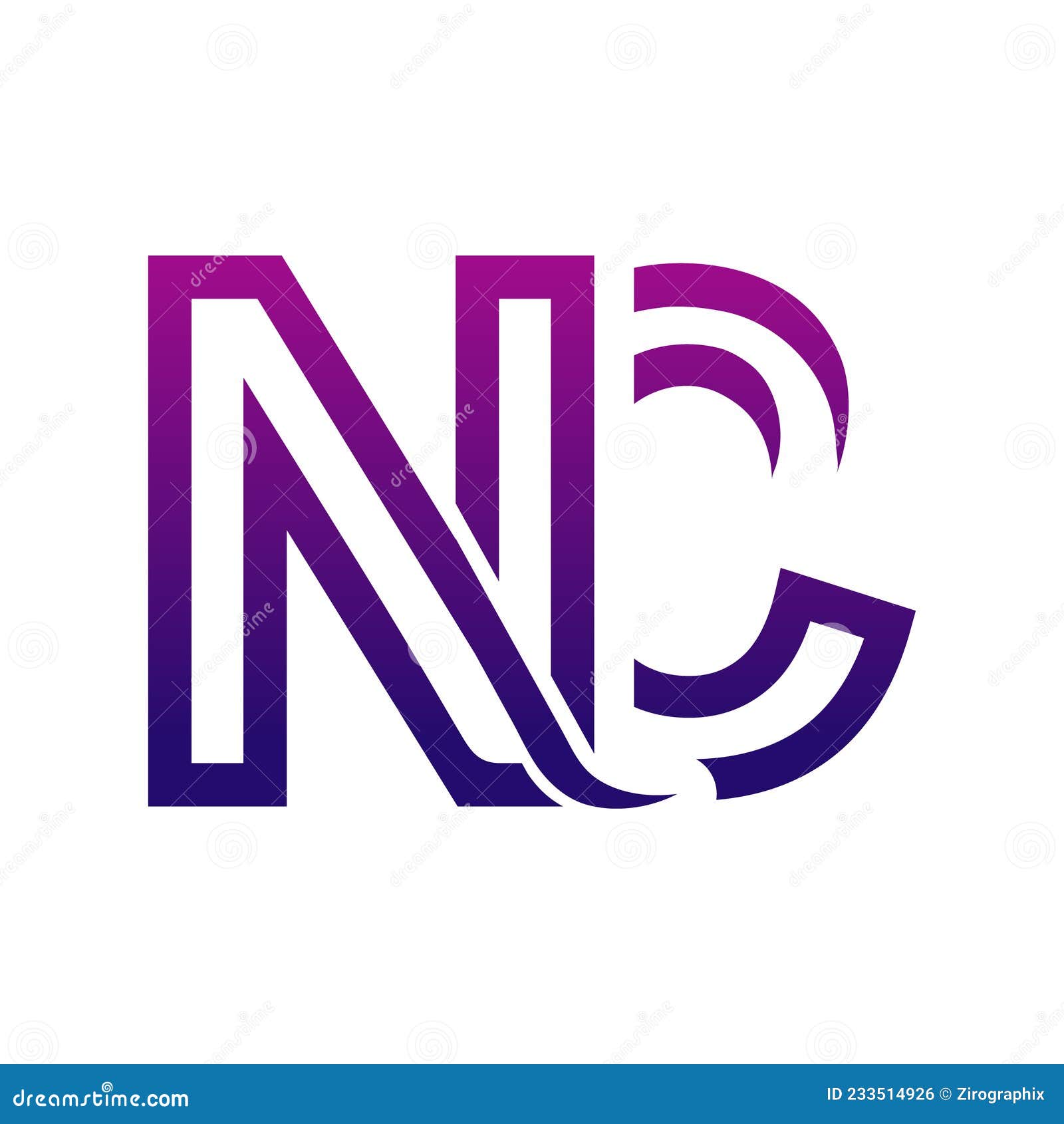 Stylish Creative NC Logo Icon Design Stock Vector - Illustration of ...