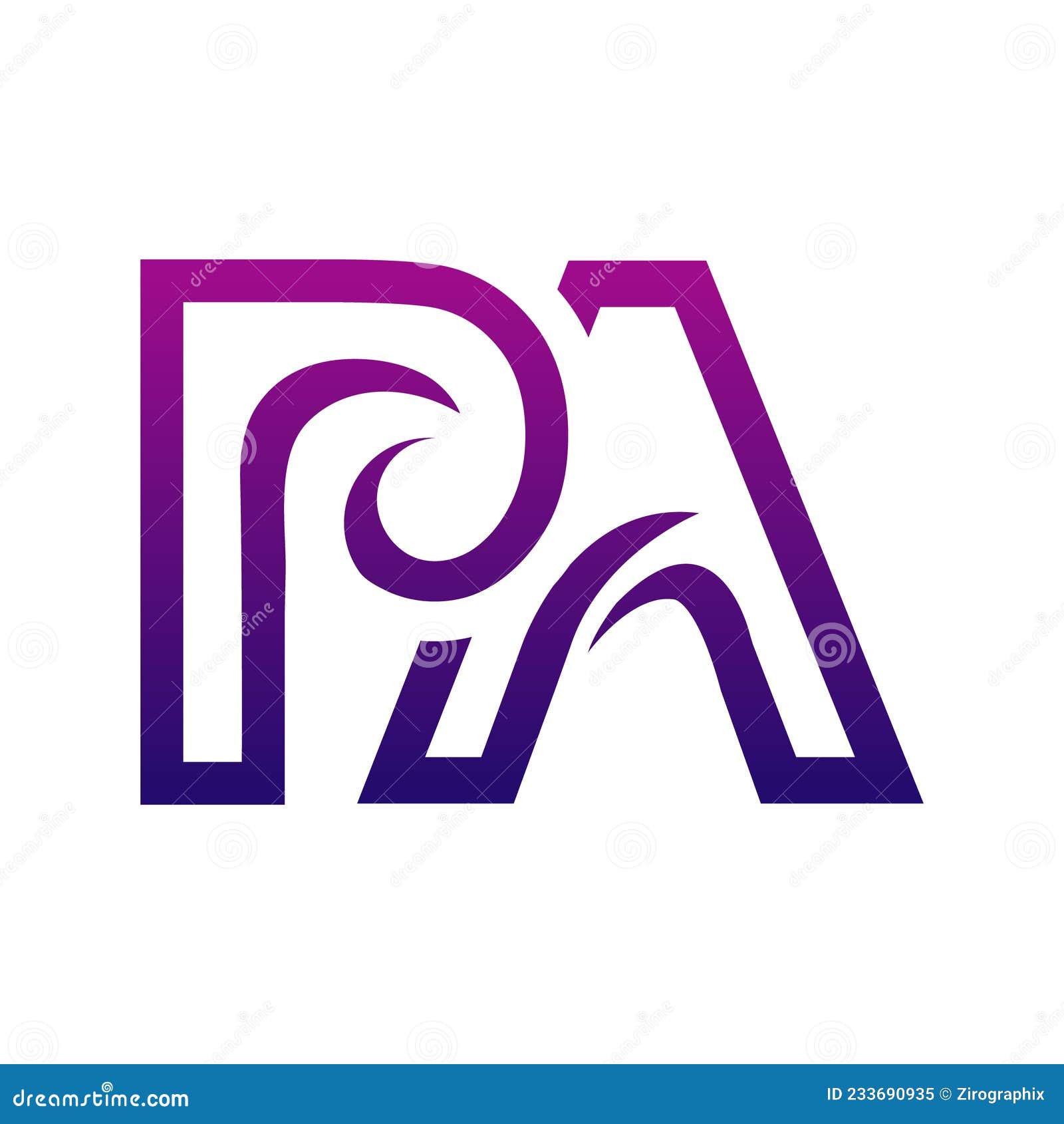 Stylish Creative PA Logo Icon Design Stock Vector - Illustration of ...