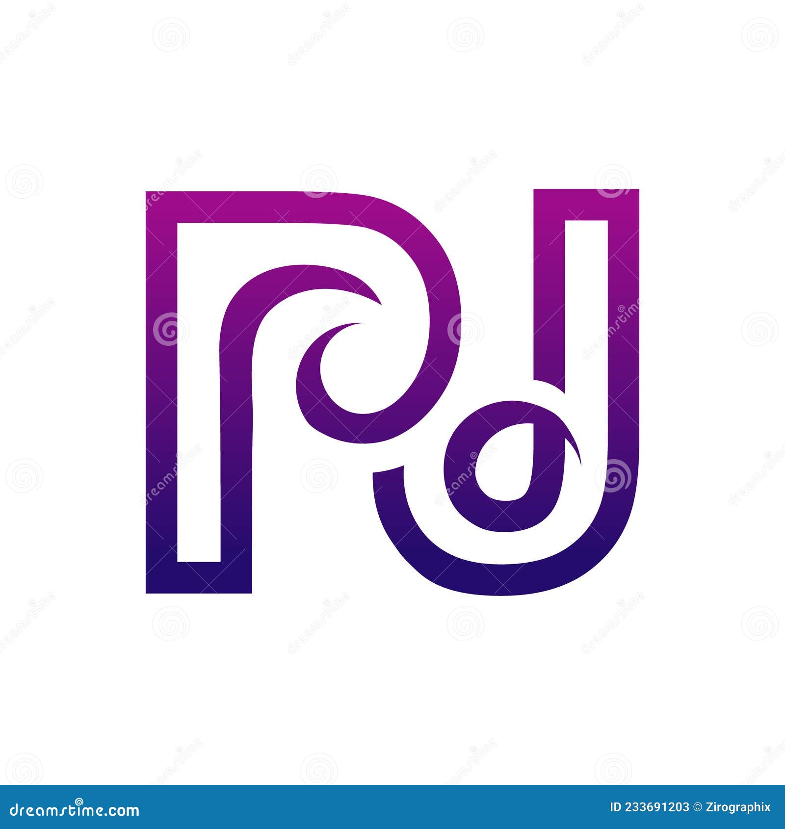 Stylish Creative PJ Logo Icon Design Stock Vector - Illustration of ...