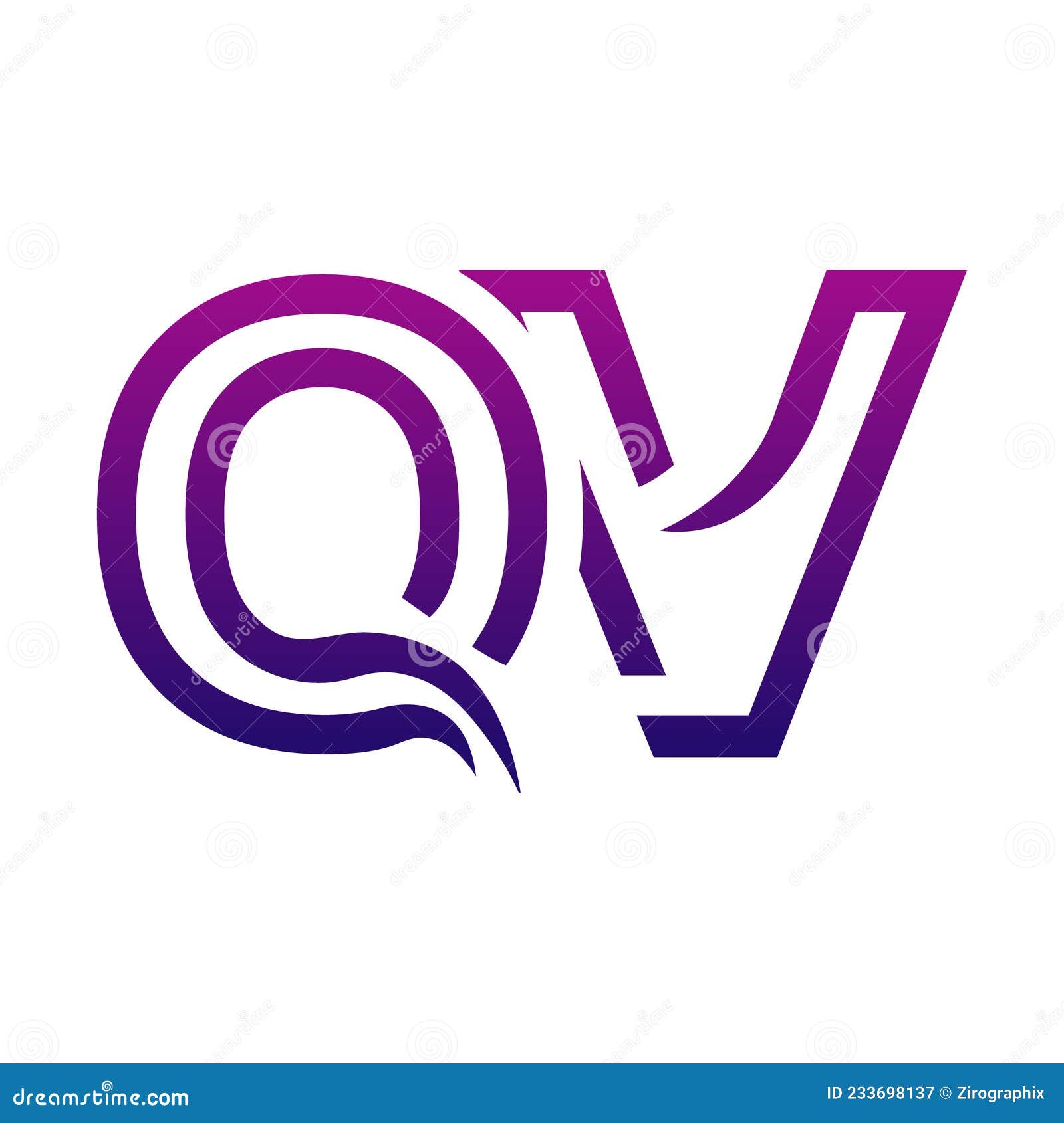 Stylish Creative QV Logo Icon Design Stock Vector - Illustration of ...