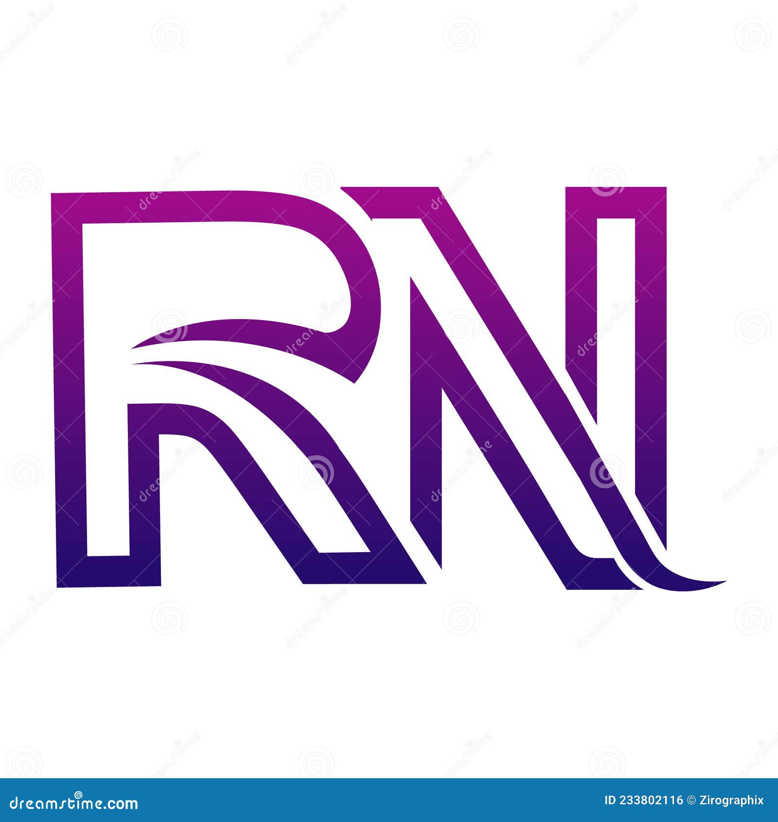 Stylish Creative RN Logo Icon Design Stock Vector - Illustration of ...