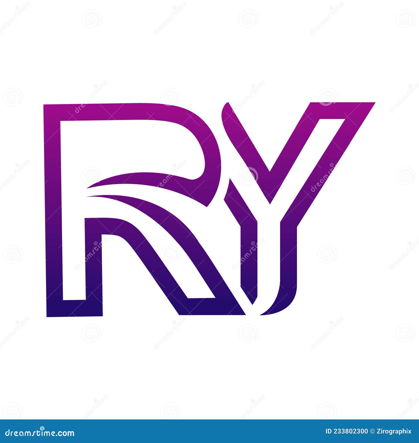 Stylish Creative RY Logo Icon Design Stock Vector - Illustration of ...