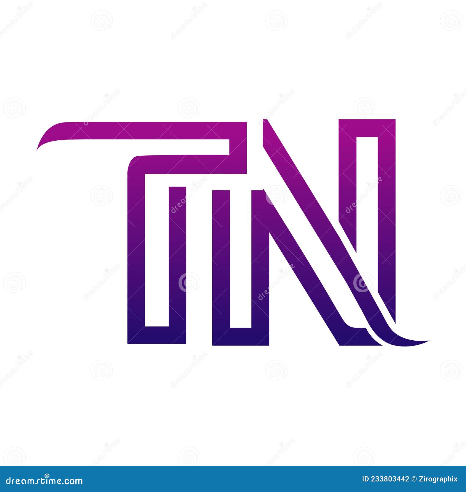 Stylish Creative TN Logo Icon Design Stock Vector - Illustration of ...