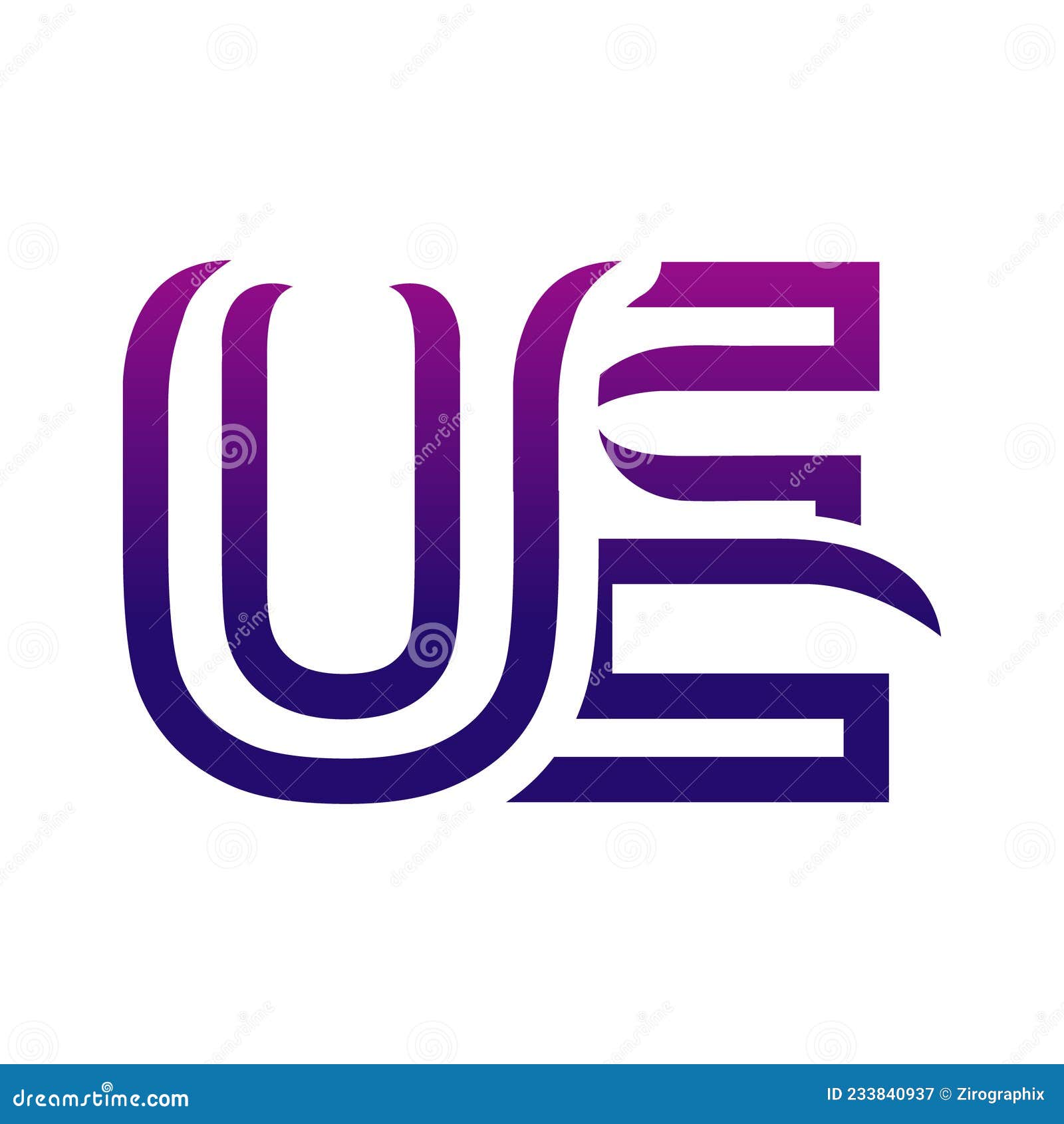Stylish Creative UE Logo Icon Design Stock Vector - Illustration of ...