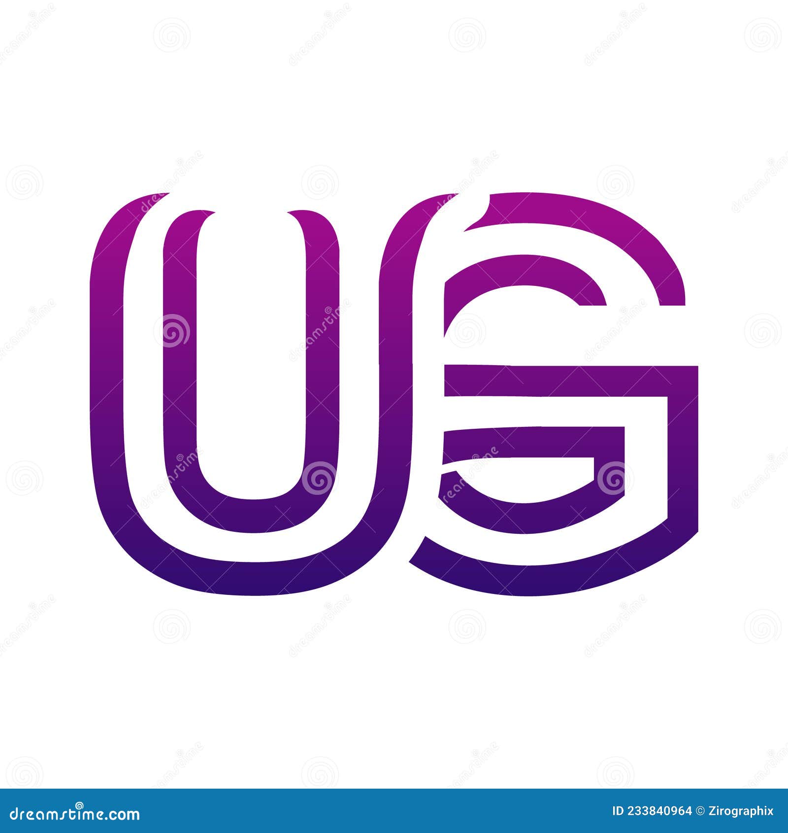Stylish Creative UG Logo Icon Design Stock Vector - Illustration of ...