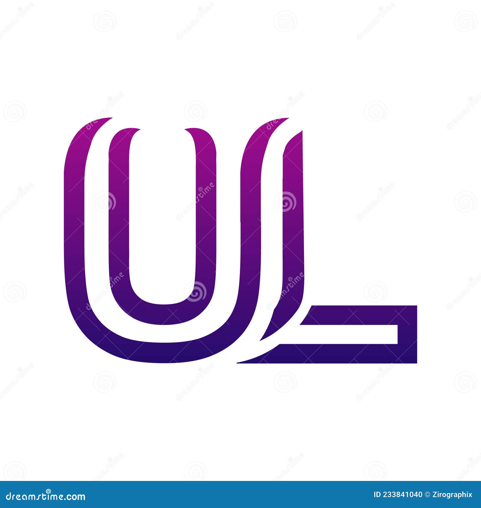 Stylish Creative UL Logo Icon Design Stock Vector - Illustration of ...