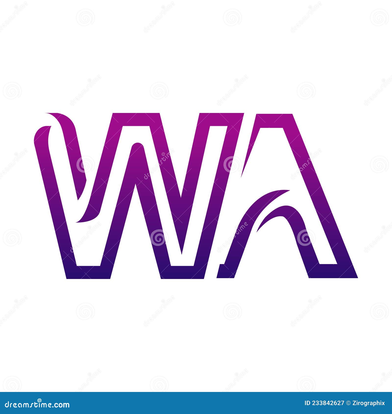 Stylish Creative WA Logo Icon Design Stock Vector - Illustration of ...