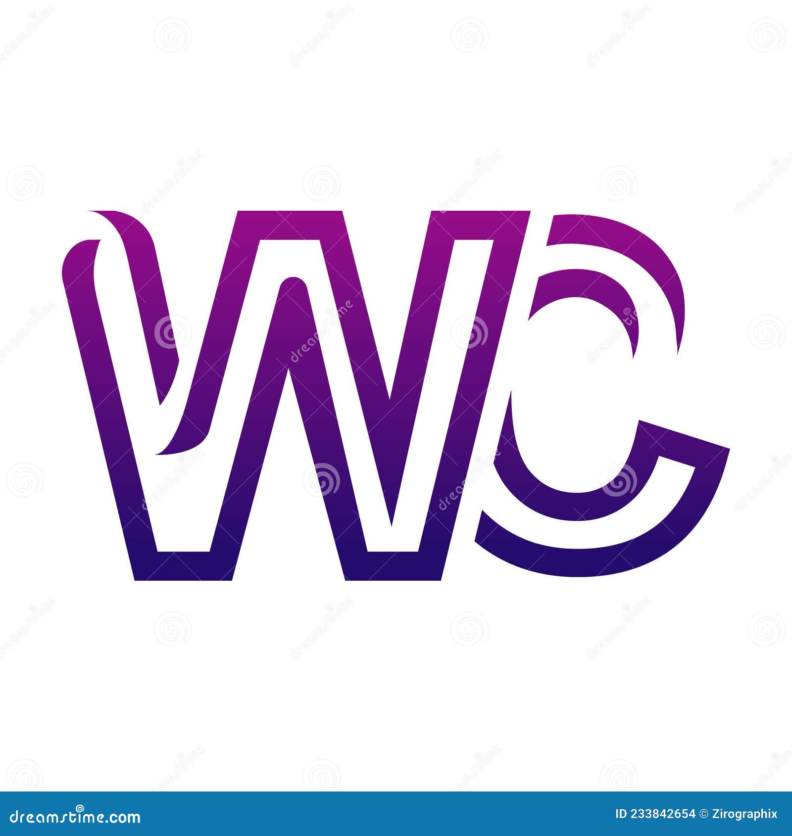 Stylish Creative WC Logo Icon Design Stock Vector - Illustration of ...