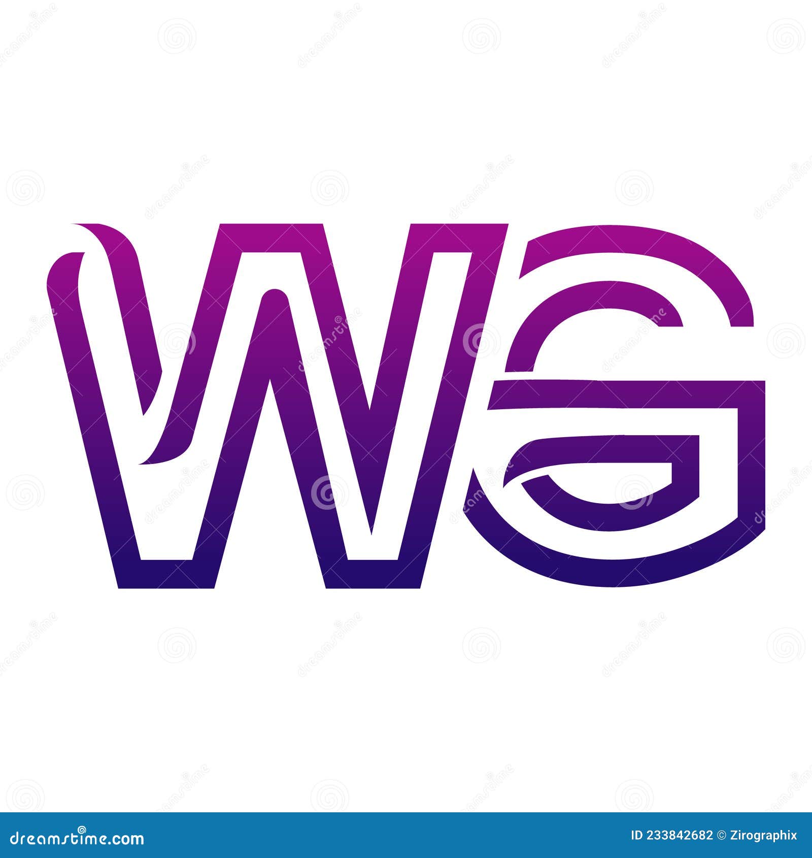 Stylish Creative WG Logo Icon Design Stock Vector - Illustration of ...