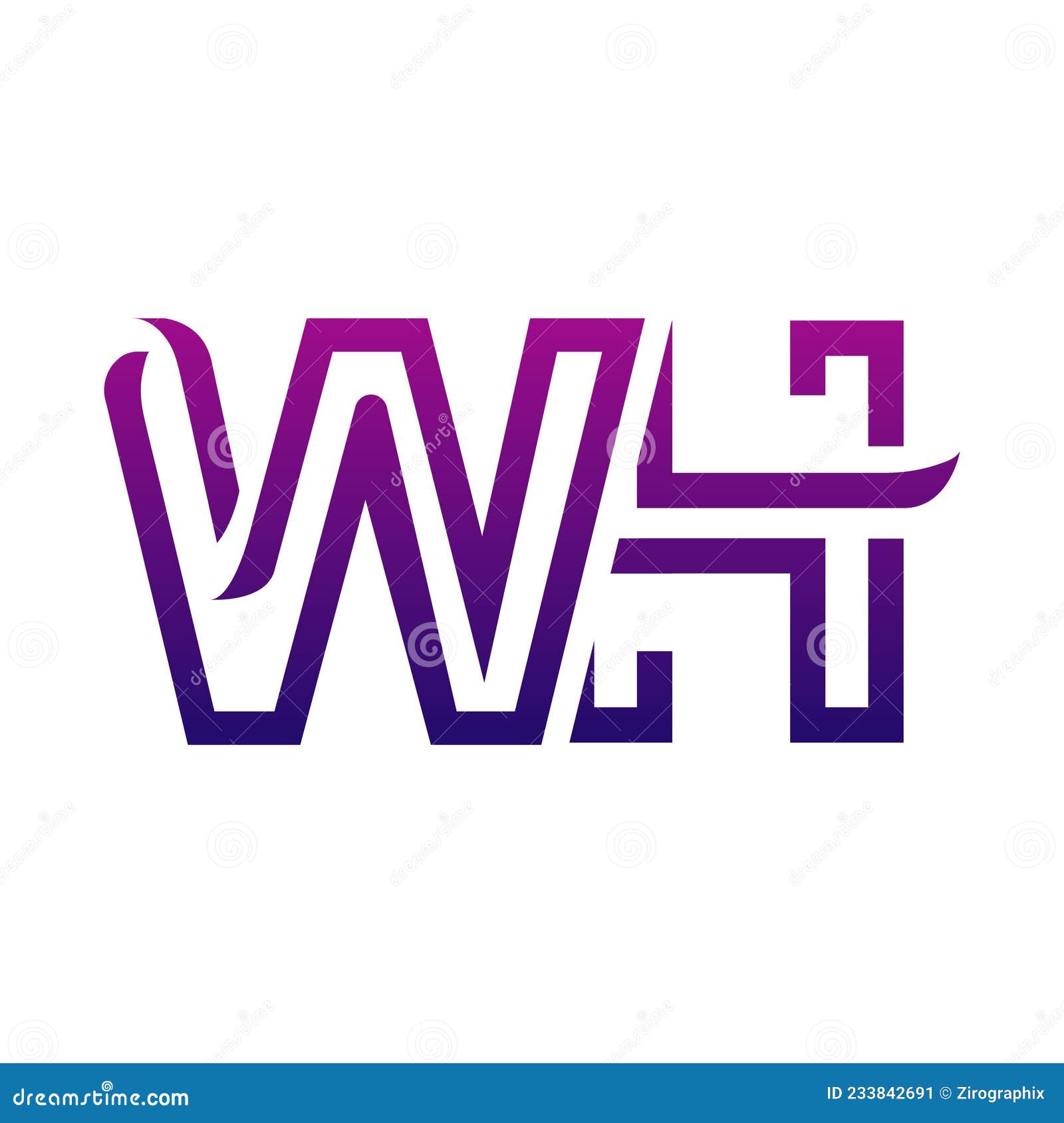 Stylish Creative WH Logo Icon Design Stock Vector - Illustration of ...