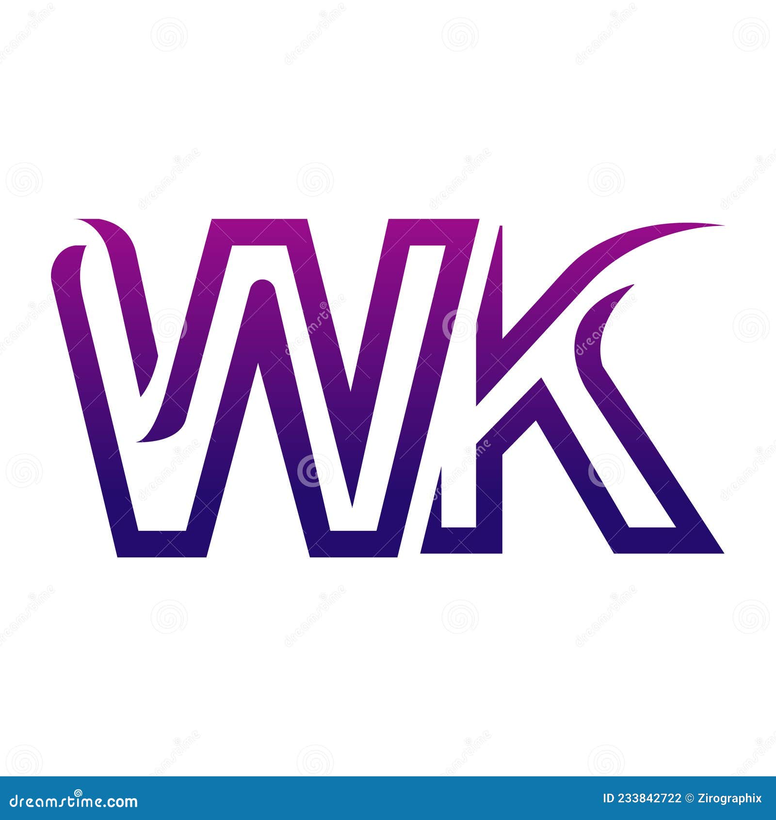 Stylish Creative WK Logo Icon Design Stock Vector - Illustration of ...