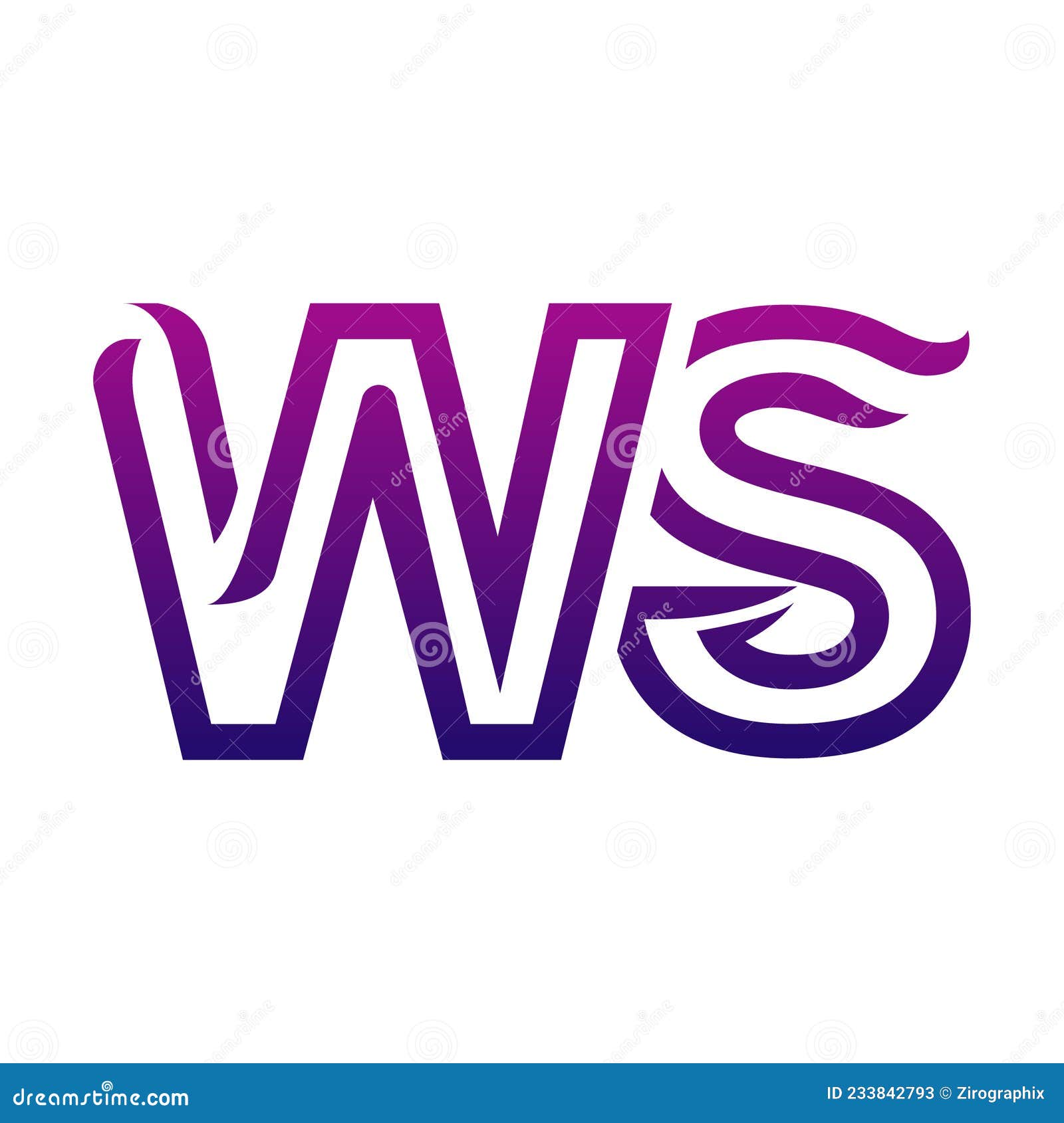 Stylish Creative WS Logo Icon Design Stock Vector - Illustration of ...