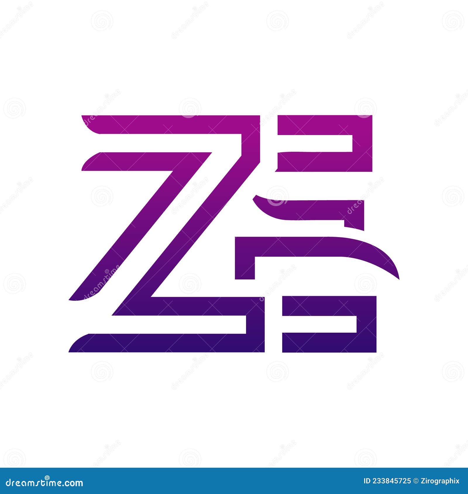 Stylish Creative ZE Logo Icon Design Stock Vector - Illustration of ...
