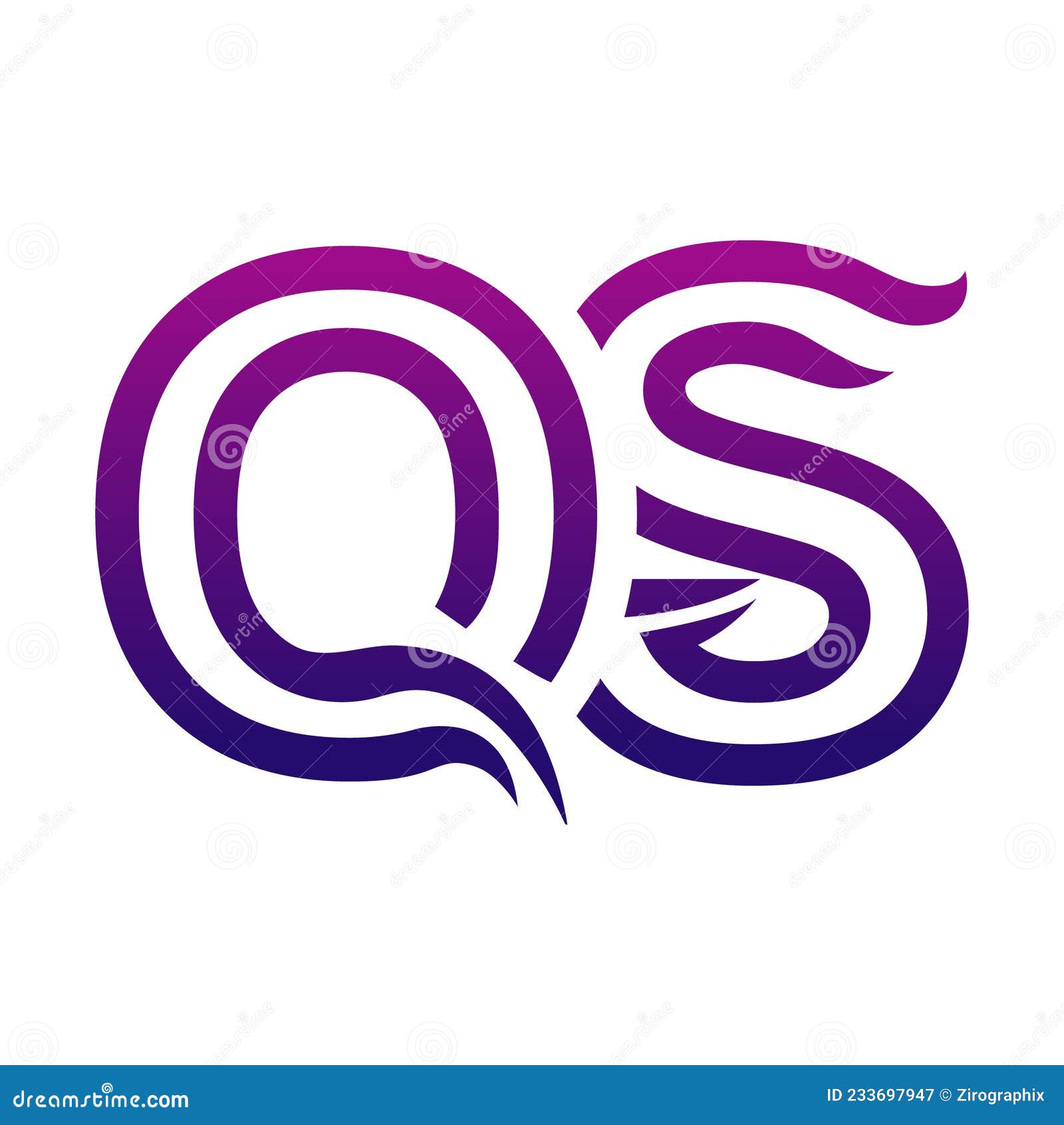 Stylish Creative QS Logo Icon Design Stock Vector - Illustration of ...