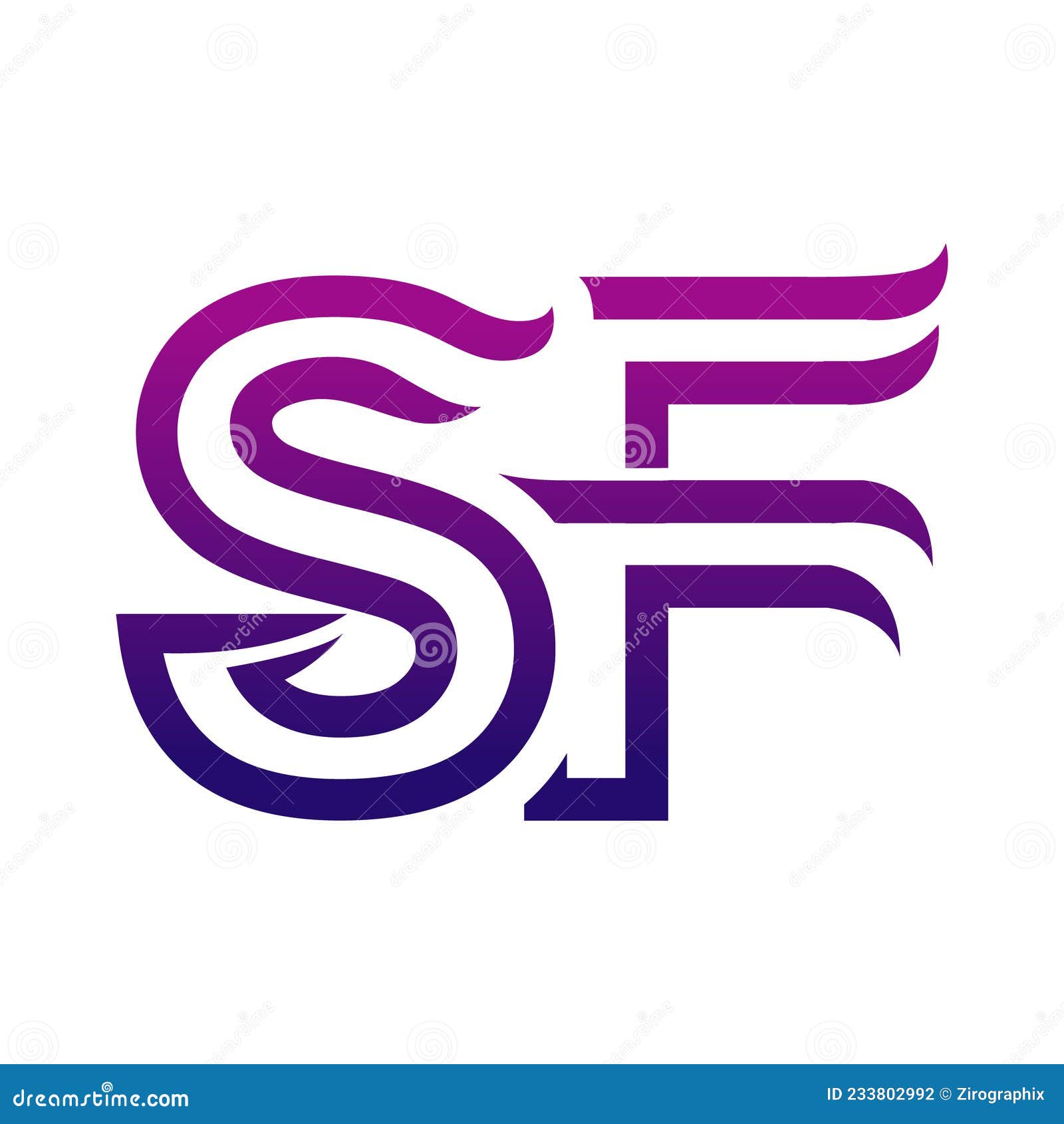 Stylish Creative SF Logo Icon Design Stock Vector - Illustration of ...