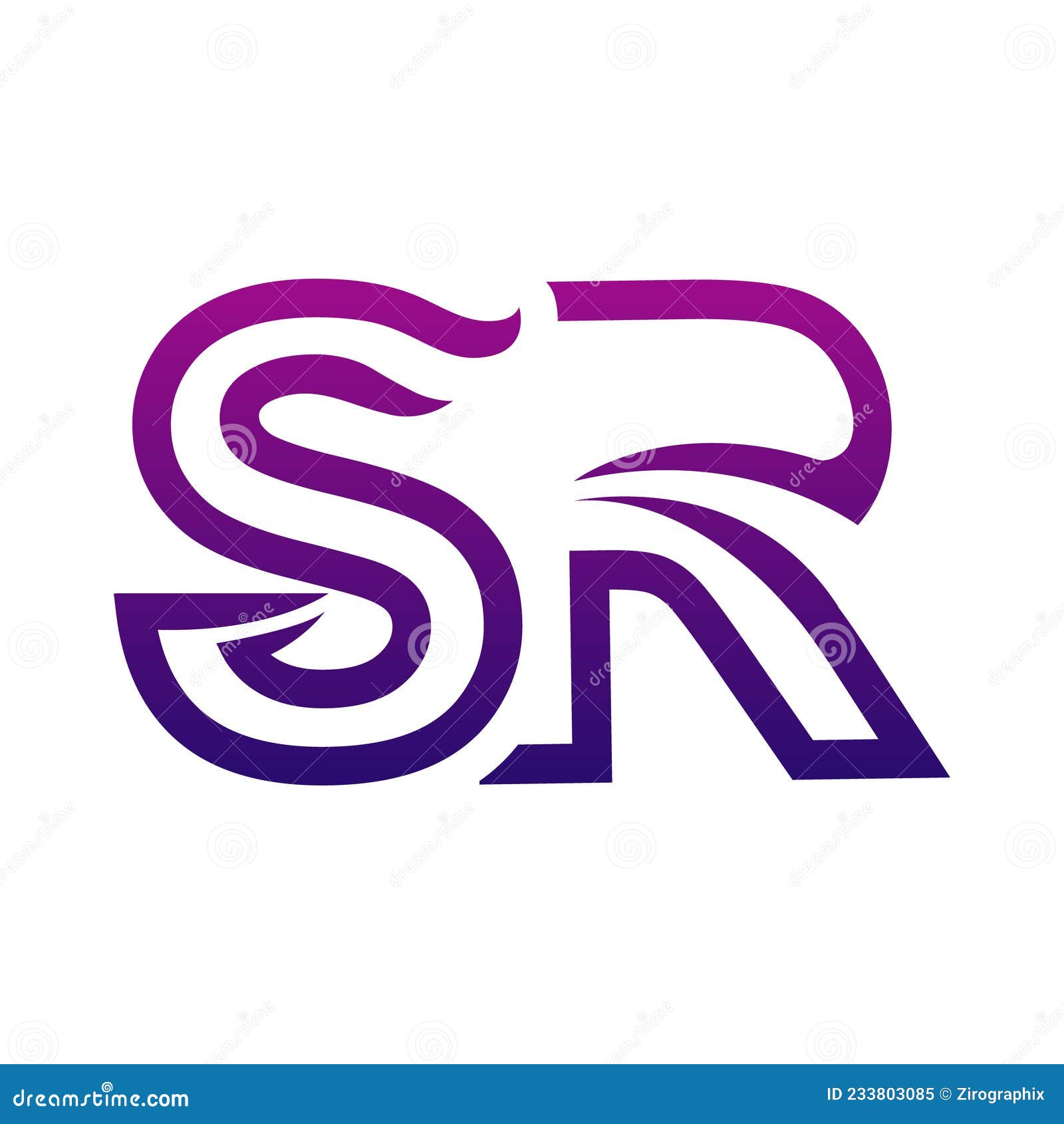 Stylish Creative SR Logo Icon Design Stock Vector - Illustration of ...