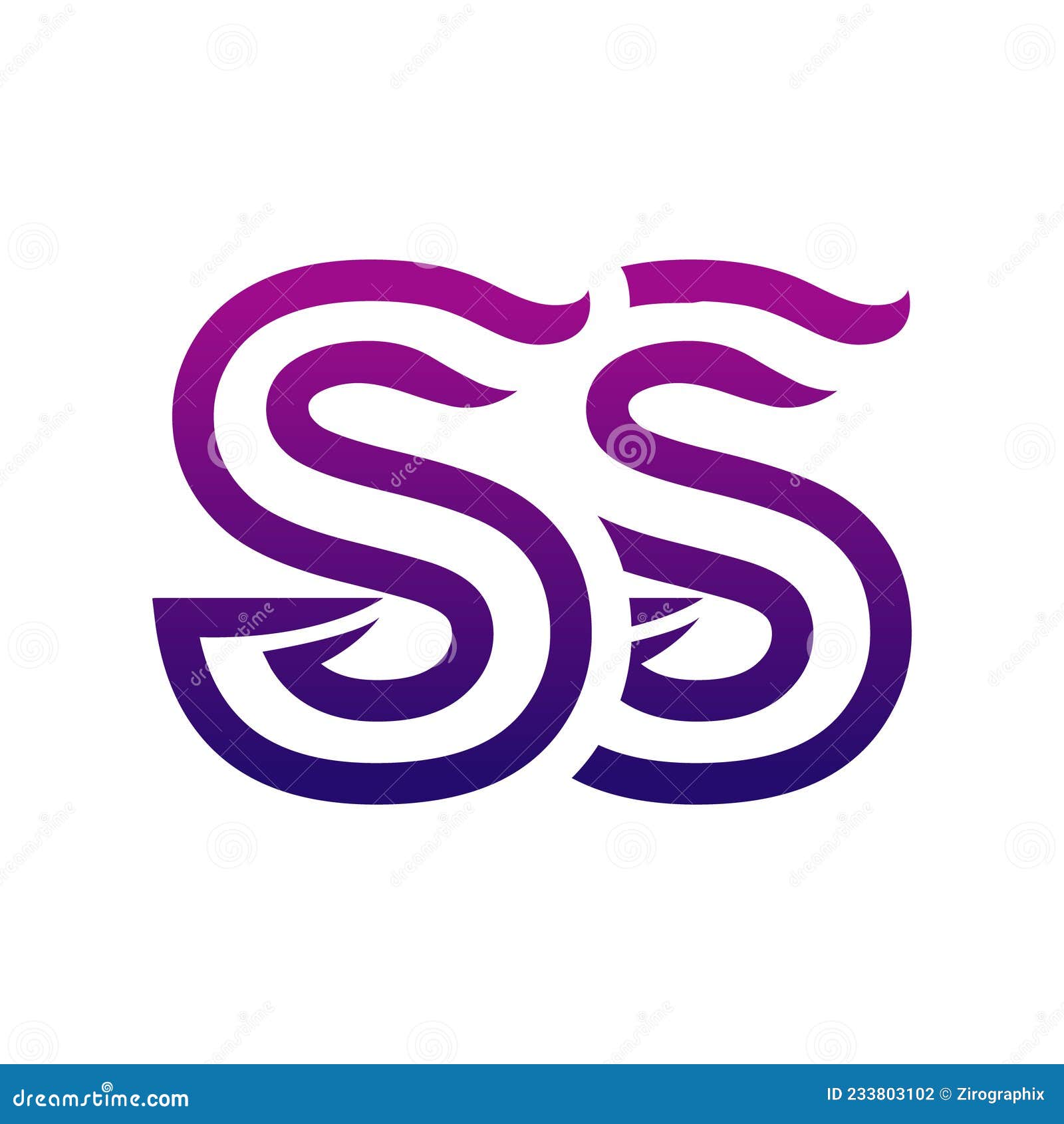Stylish Creative SS Logo Icon Design Stock Vector - Illustration of ...