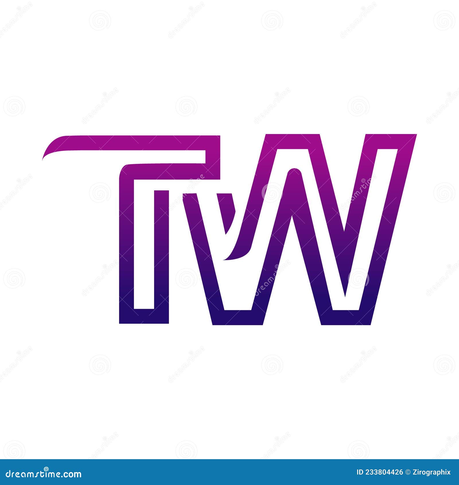 Stylish Creative TW Logo Icon Design Stock Vector - Illustration of ...