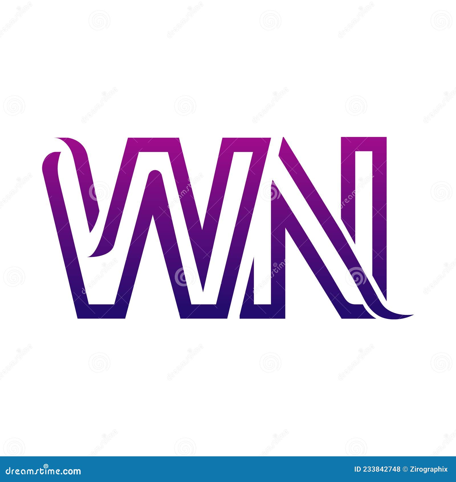 Stylish Creative WN Logo Icon Design Stock Vector - Illustration of ...