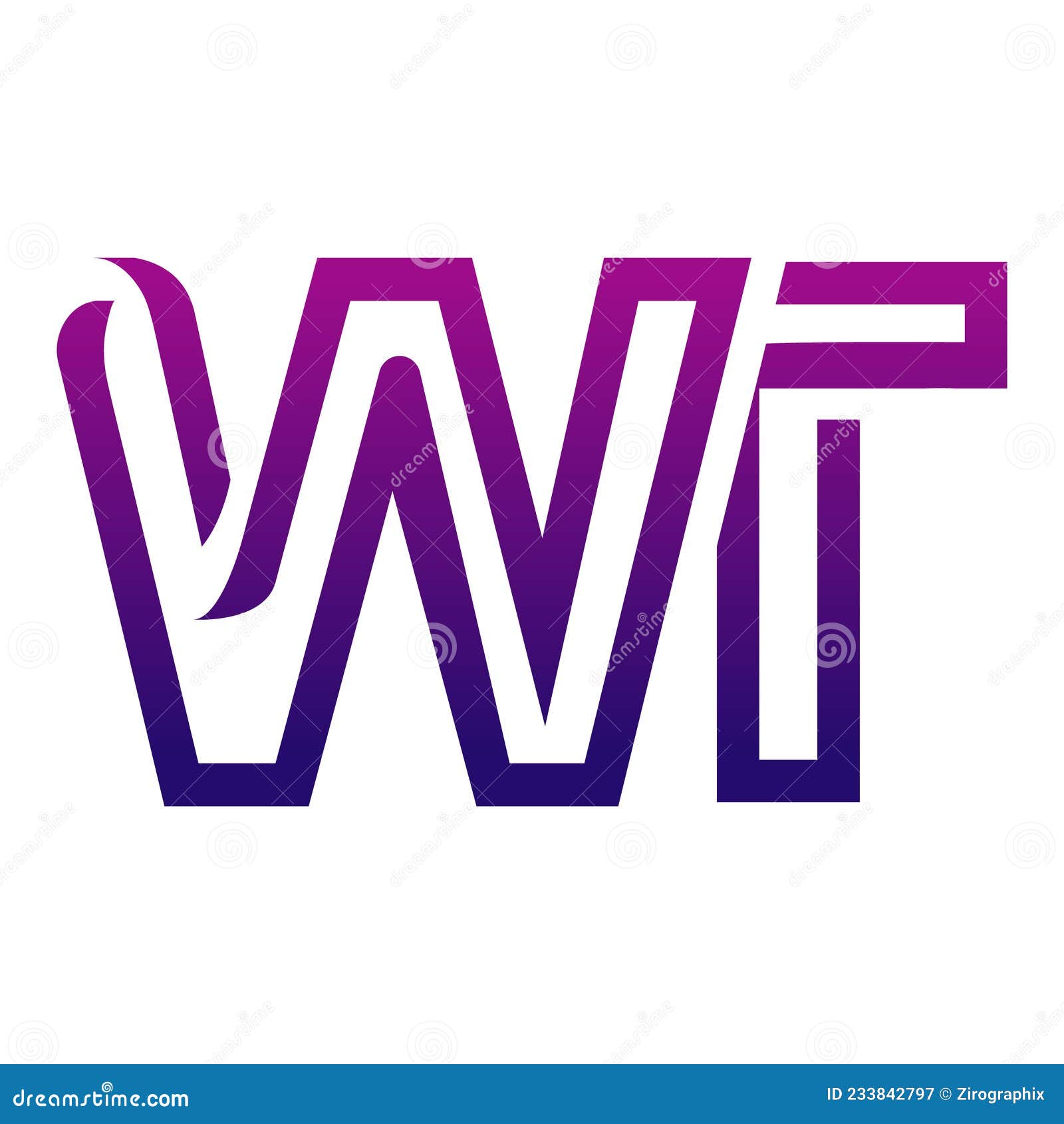 Stylish Creative WT Logo Icon Design Stock Vector - Illustration of ...