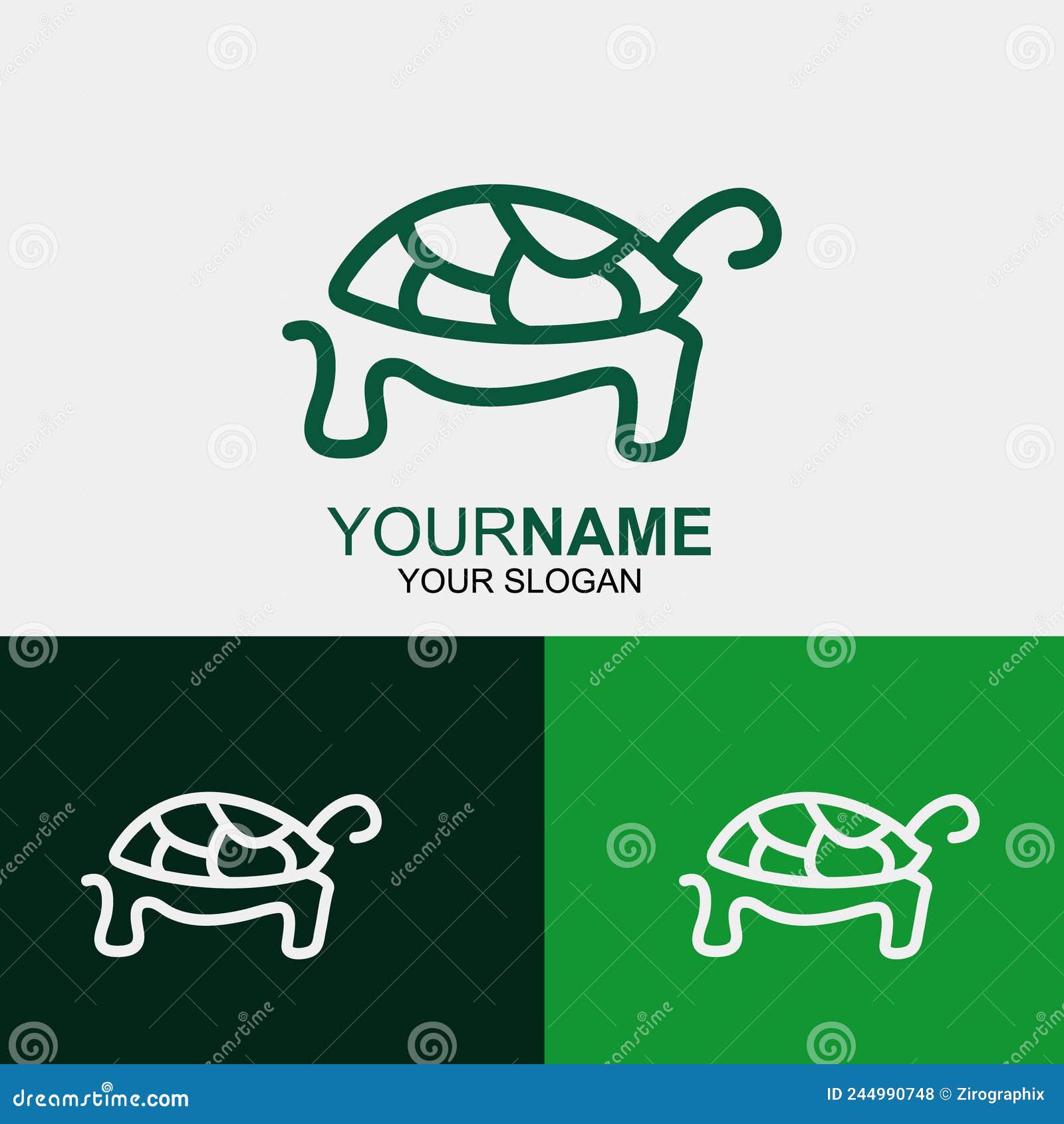 Tortoise Line Type Logo Design Symbol Illustration Stock Vector ...