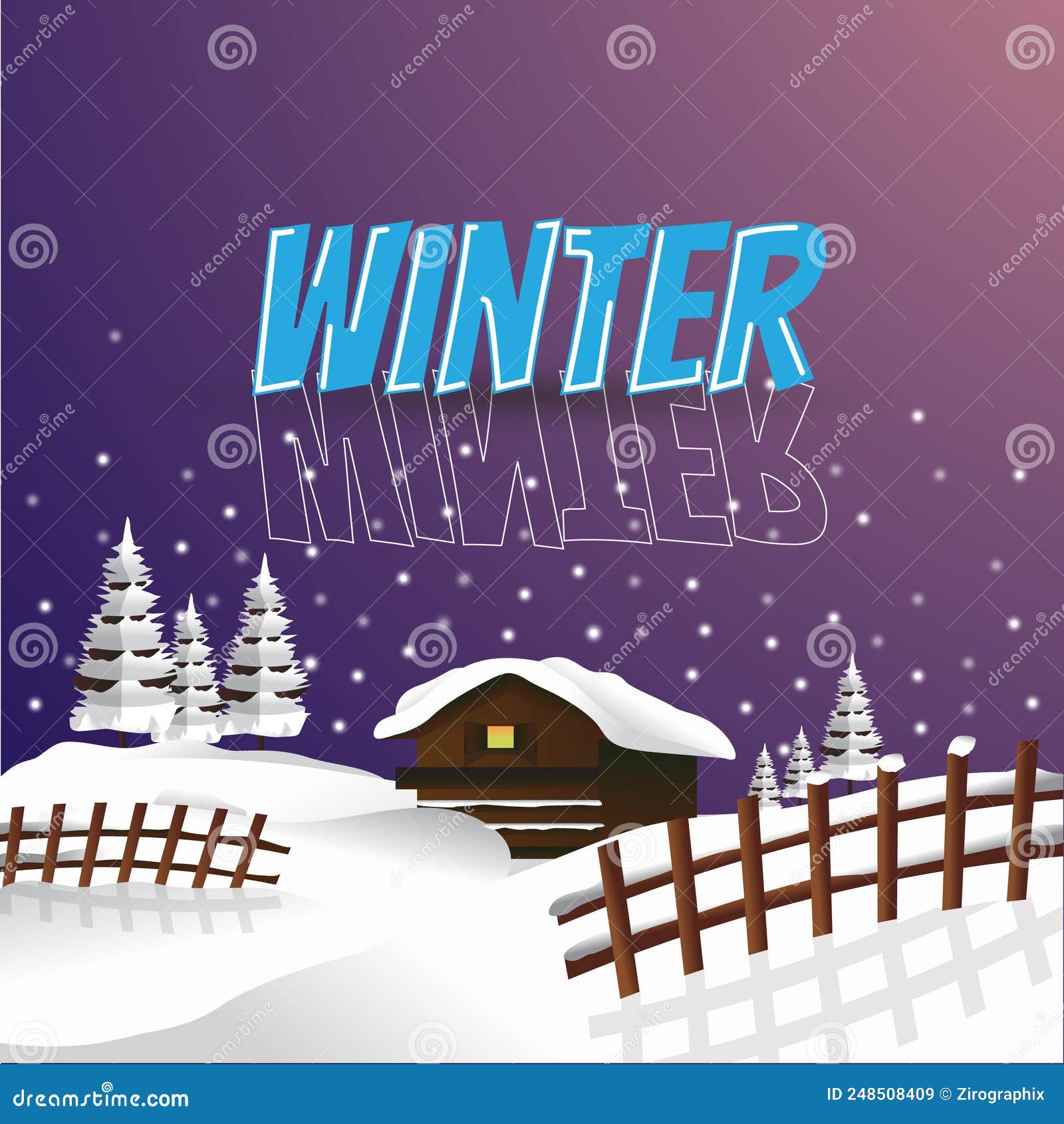 Winter Banner Vector Art Illustration Stock Vector - Illustration of ...