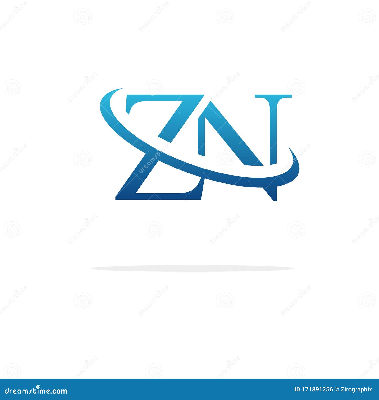 Creative ZN Logo Icon Design Stock Vector - Illustration of blue, text ...