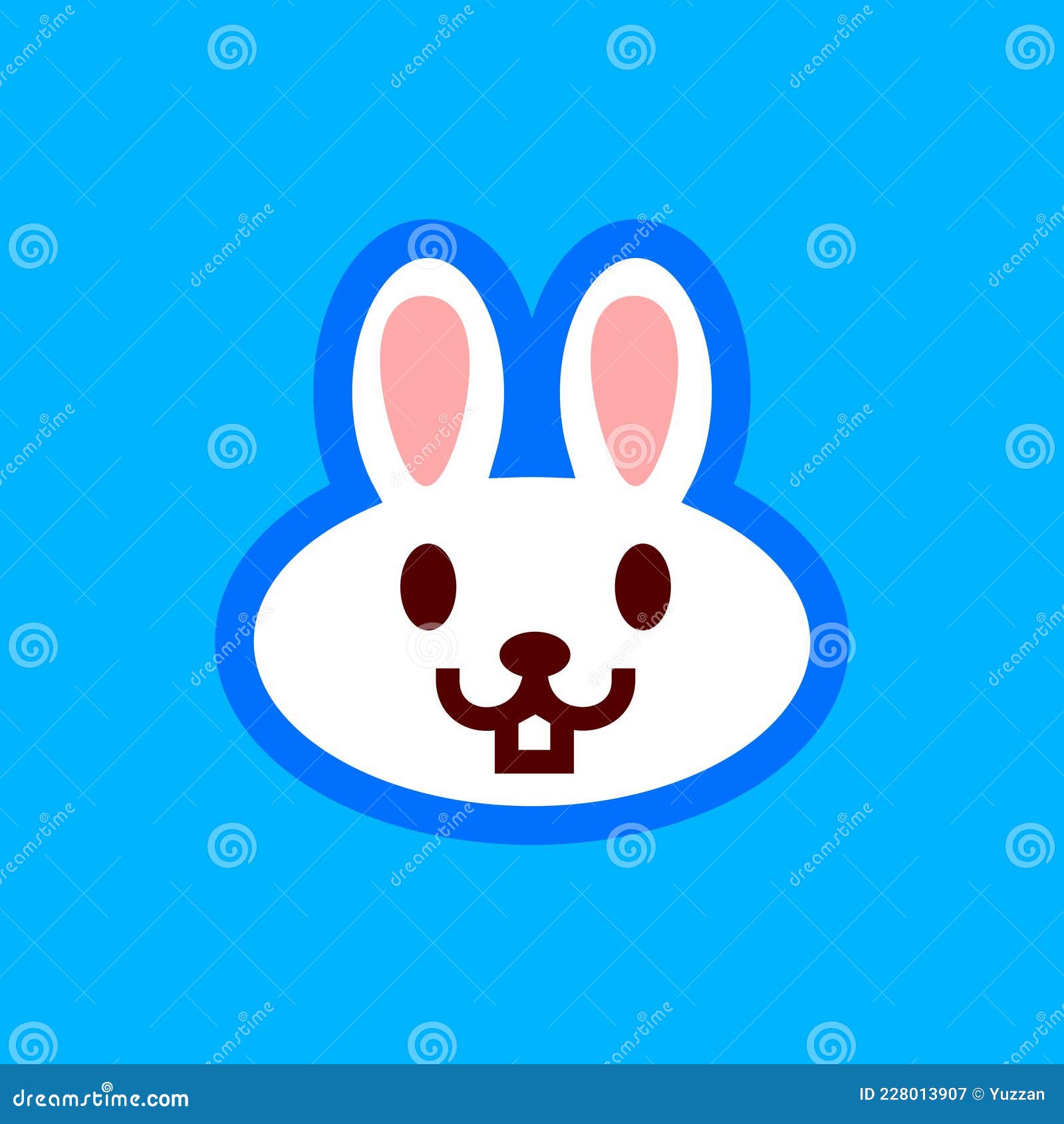 Simple and Clean Cute Bunny Rabbit Cartoon Vector Illustration Stock ...